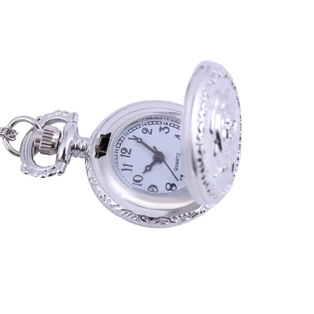 Personality Fashion Retro Large Pocket Watch Engraved Quartz Pocket ...