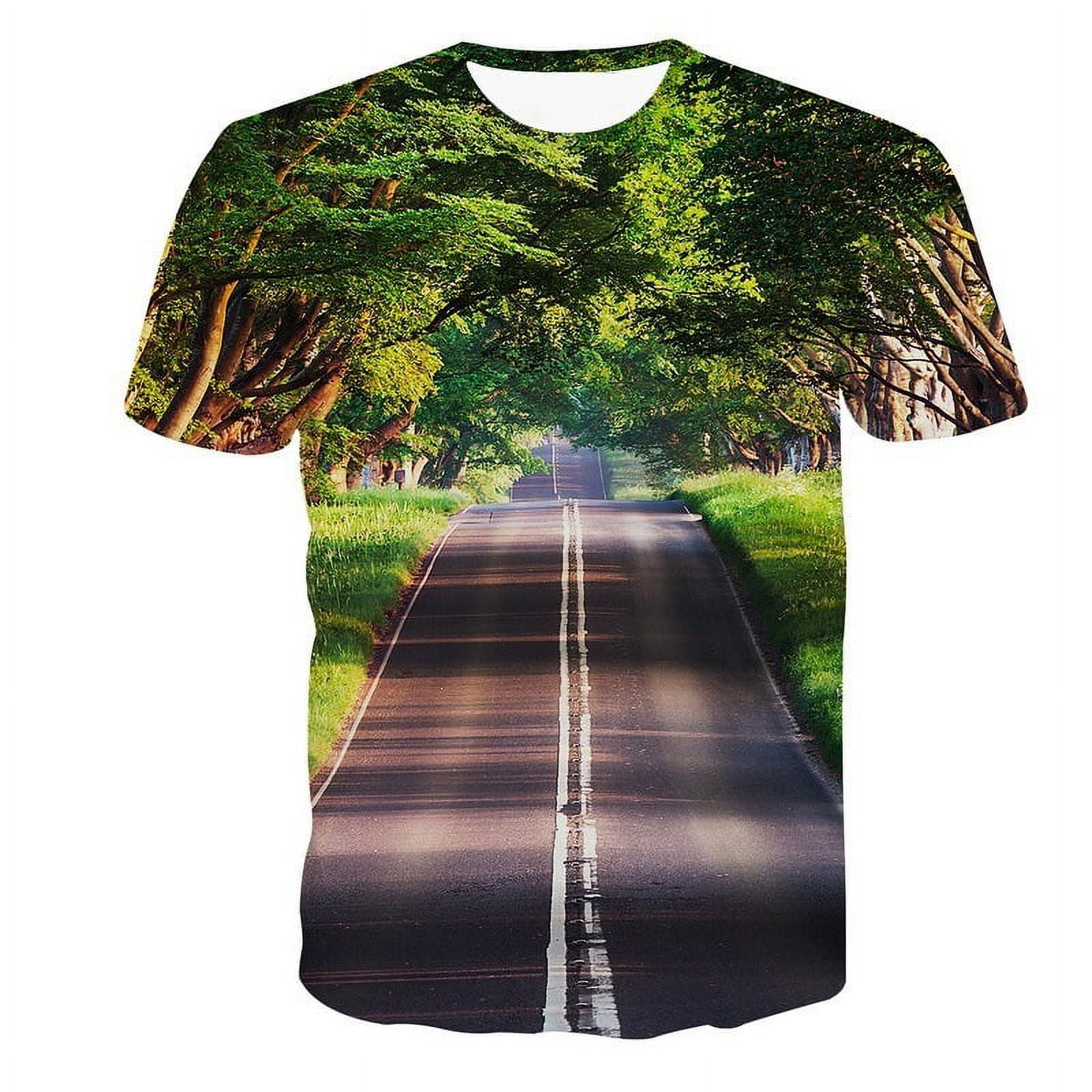 Personality Trend Hip Hop 3D T-shirt Summer Natural Scenery Pattern Men ...