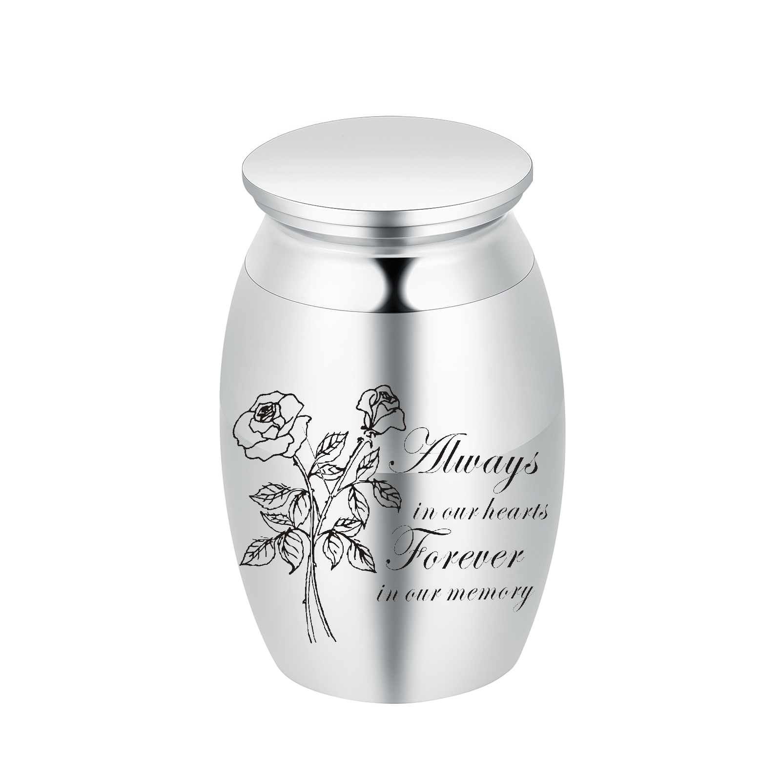 Personaliz 7*4.5cm Rose Flower Print Stainless Steel Small Urn for ...