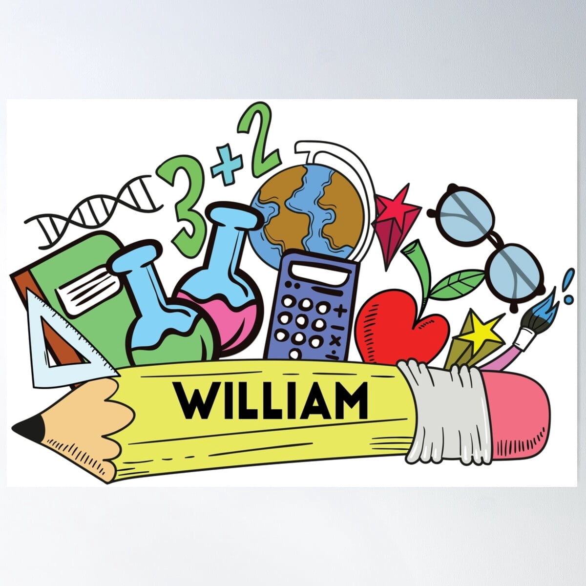 Personalization Back To School Poster Wall Art, Modern Wall Decor For ...