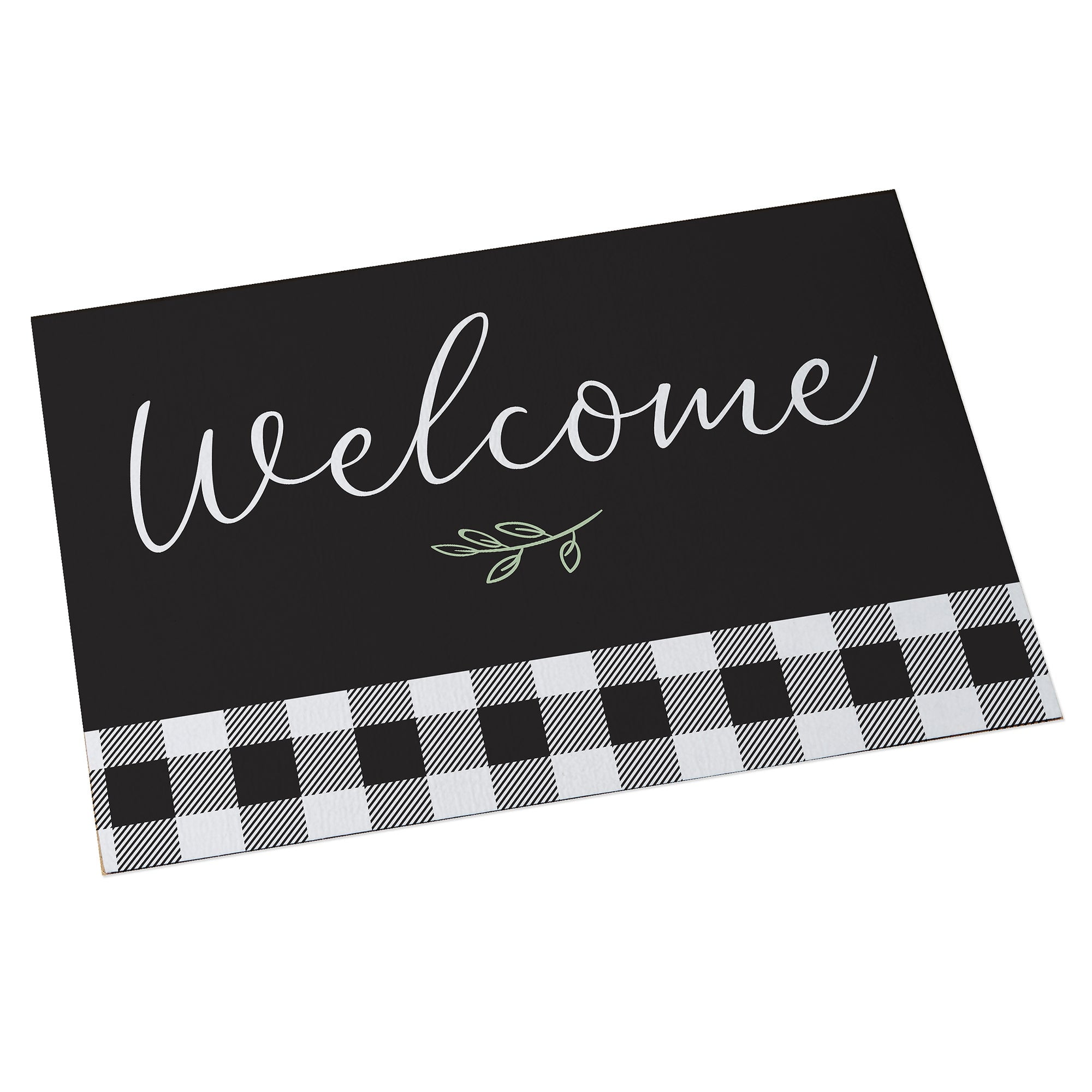 Personalization Mall Black & White Buffalo Check Personalized Doormat ...