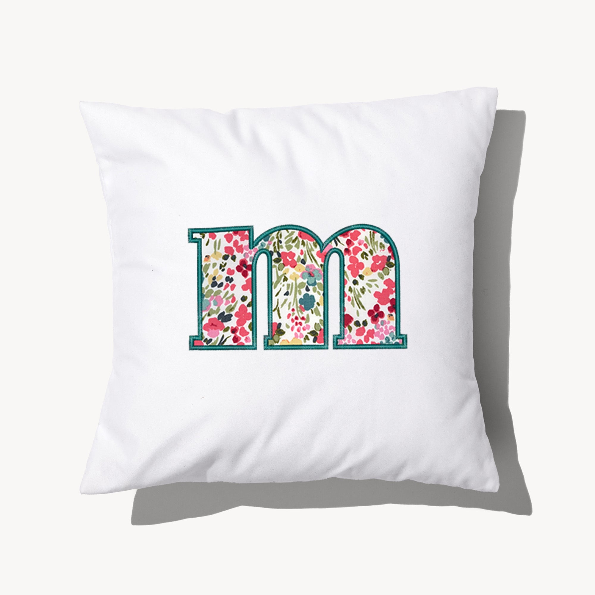 Personalization Mall Boho Floral Initial Applique 14" Throw Pillow, M ...