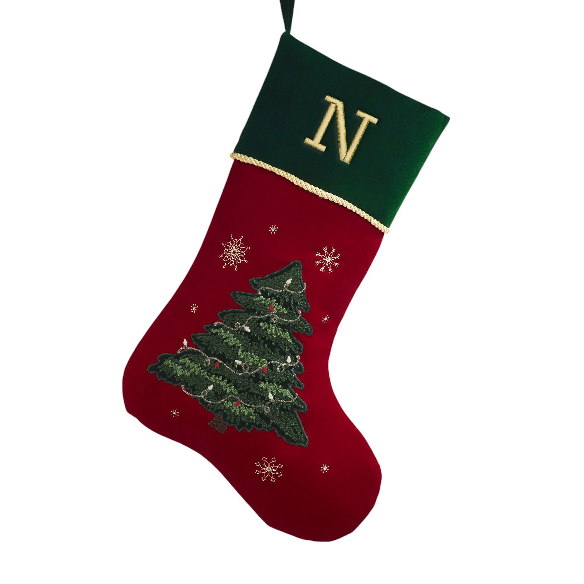 Personalization Mall Traditional Tree Embroidered Initial Christmas ...