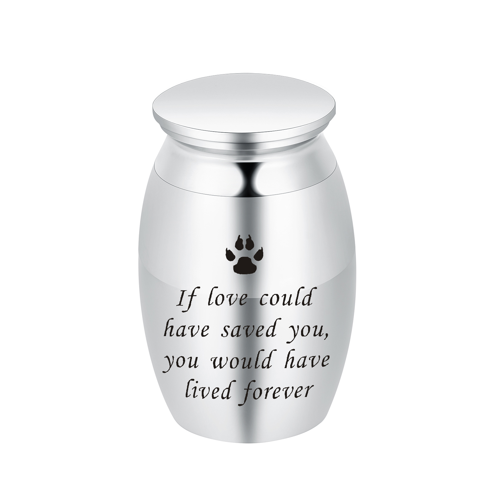 Personalize 7*4.5cm Dog Paw Print Stainless Steel Small Urn for ...