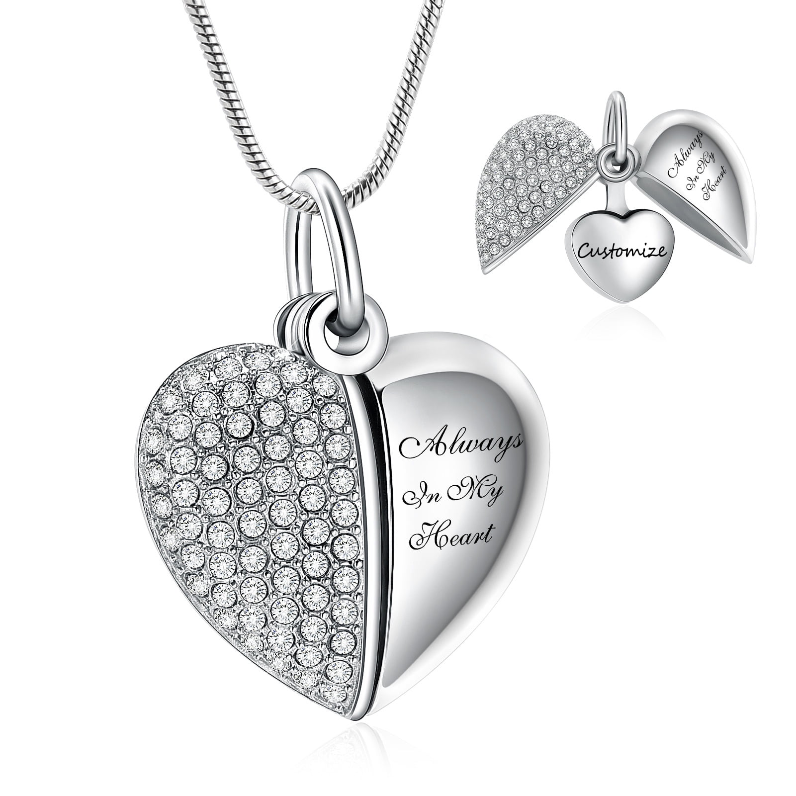 Personalize Always in My Heart Necklace that Opens inside Crystal ...