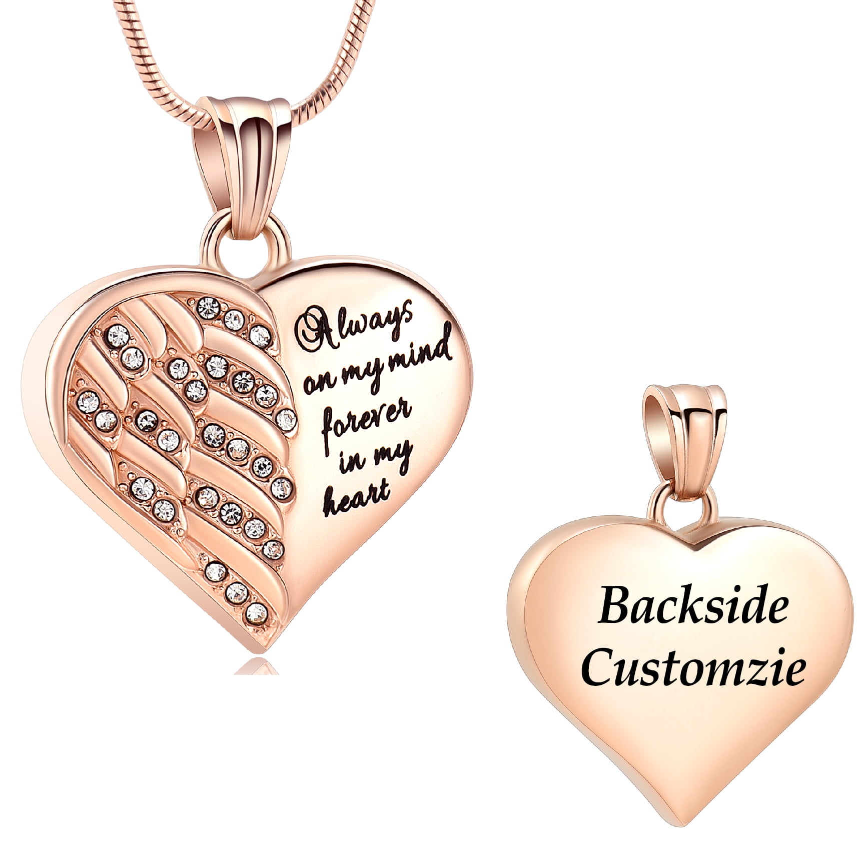 Personalize Always on My Mind Forever in My Heart - Crystal Angel Wing ...