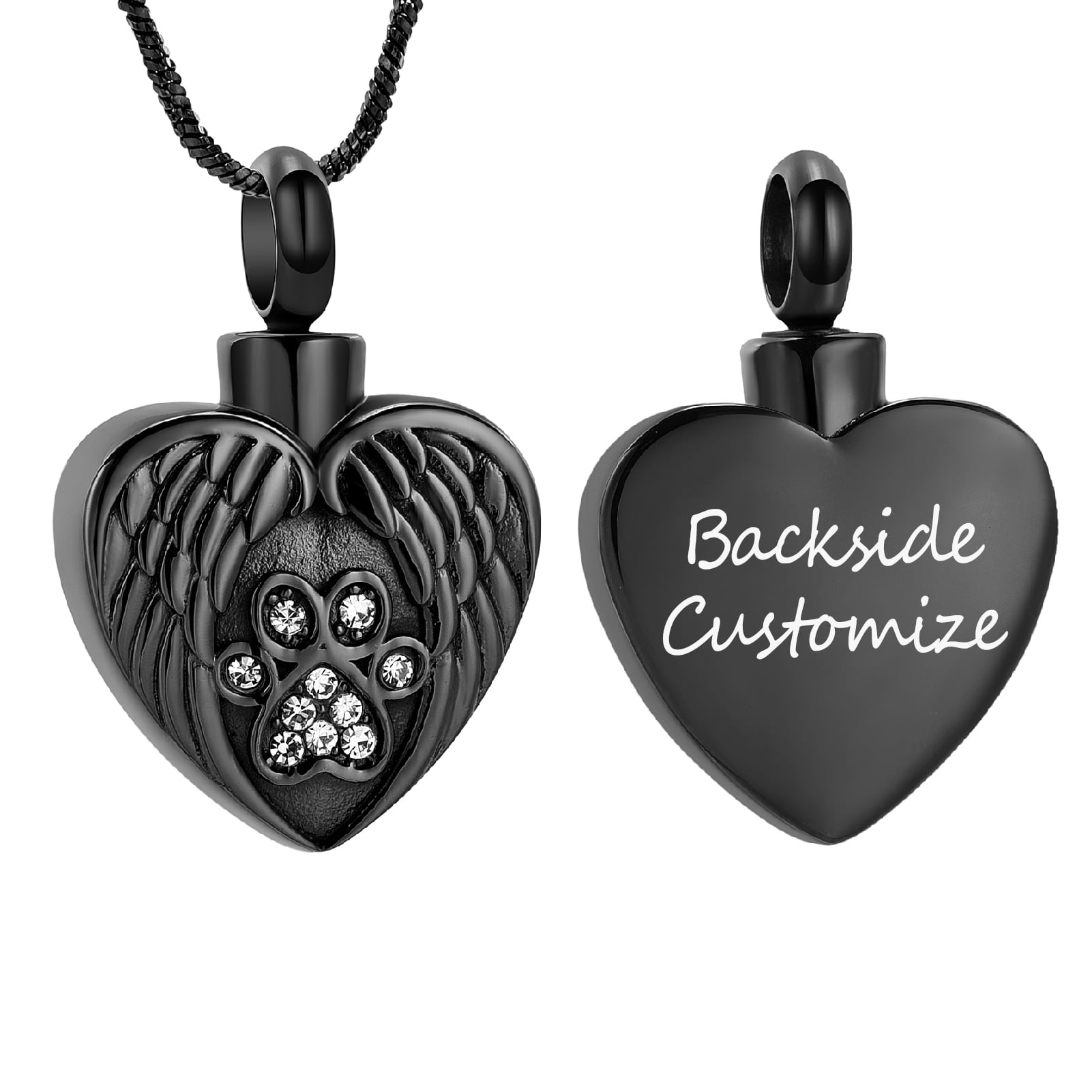 Personalize Angle Wing Urn Necklace Lockets for Dog Cat Ashes Holder ...
