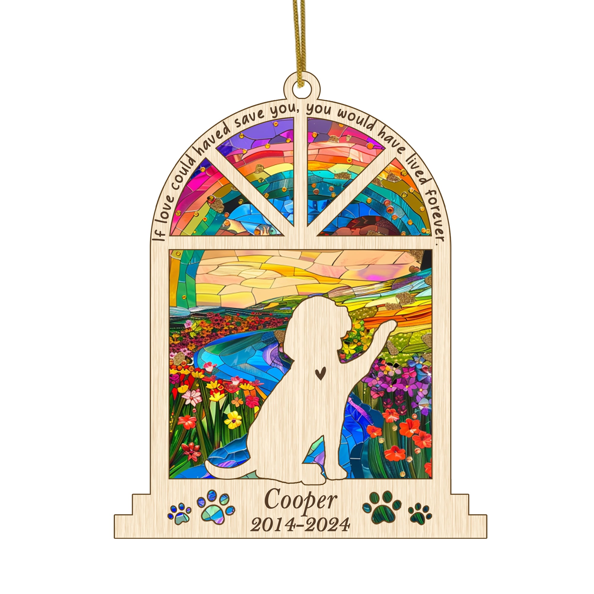 Personalize Beagle Dog Memorial Sun Catcher, Custom Dog Silhouette ...