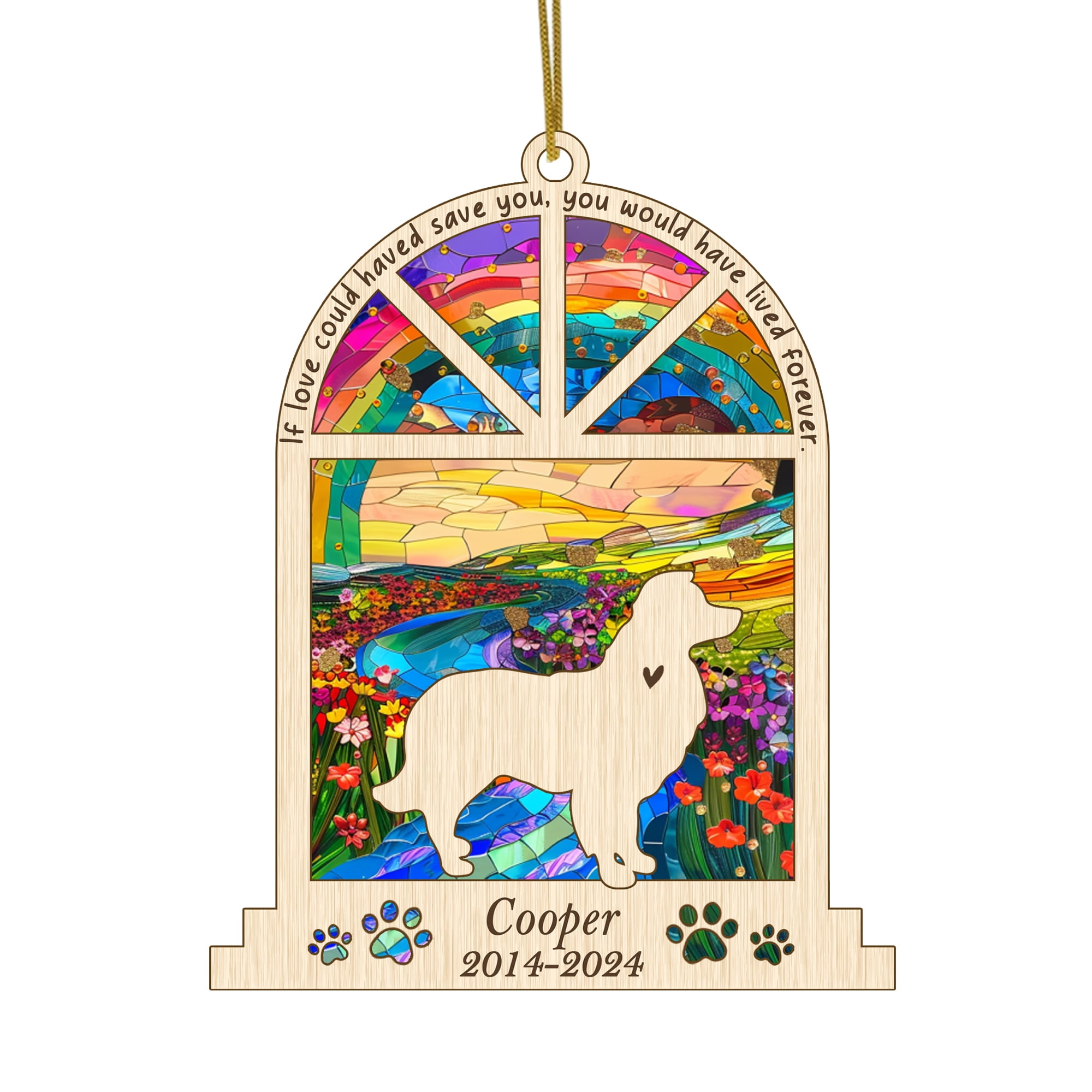 Personalize Border Collie Dog Memorial Sun Catcher, Custom Dog ...