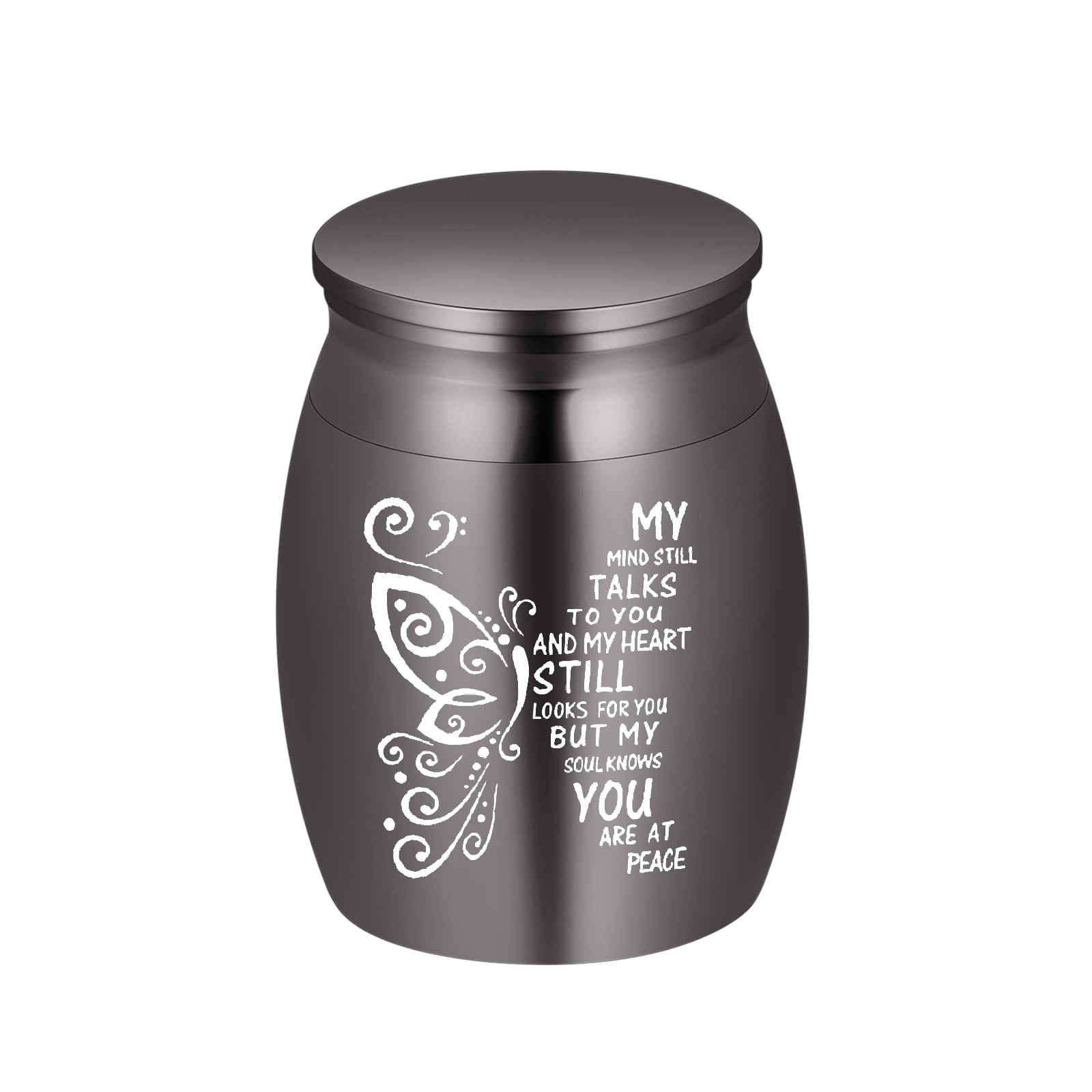 Personalize Butterfly Print - Stainless Steel Mini Urn for Cremation ...