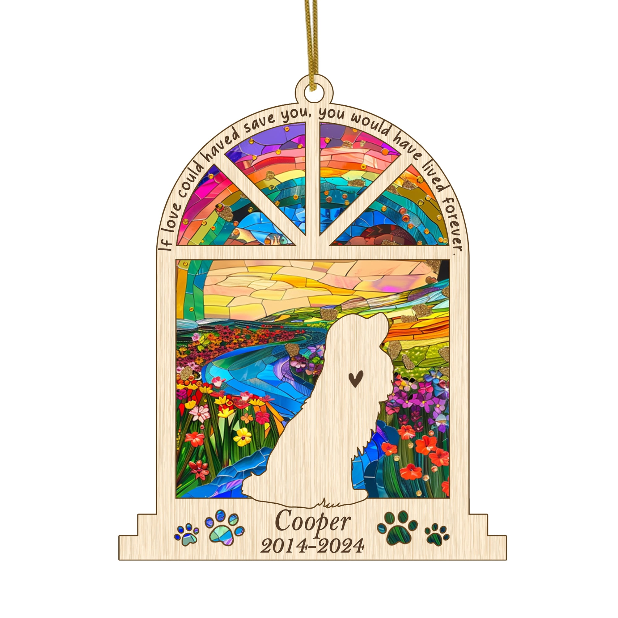 Personalize Cavalier king charles spaniel Dog Memorial Sun Catcher ...