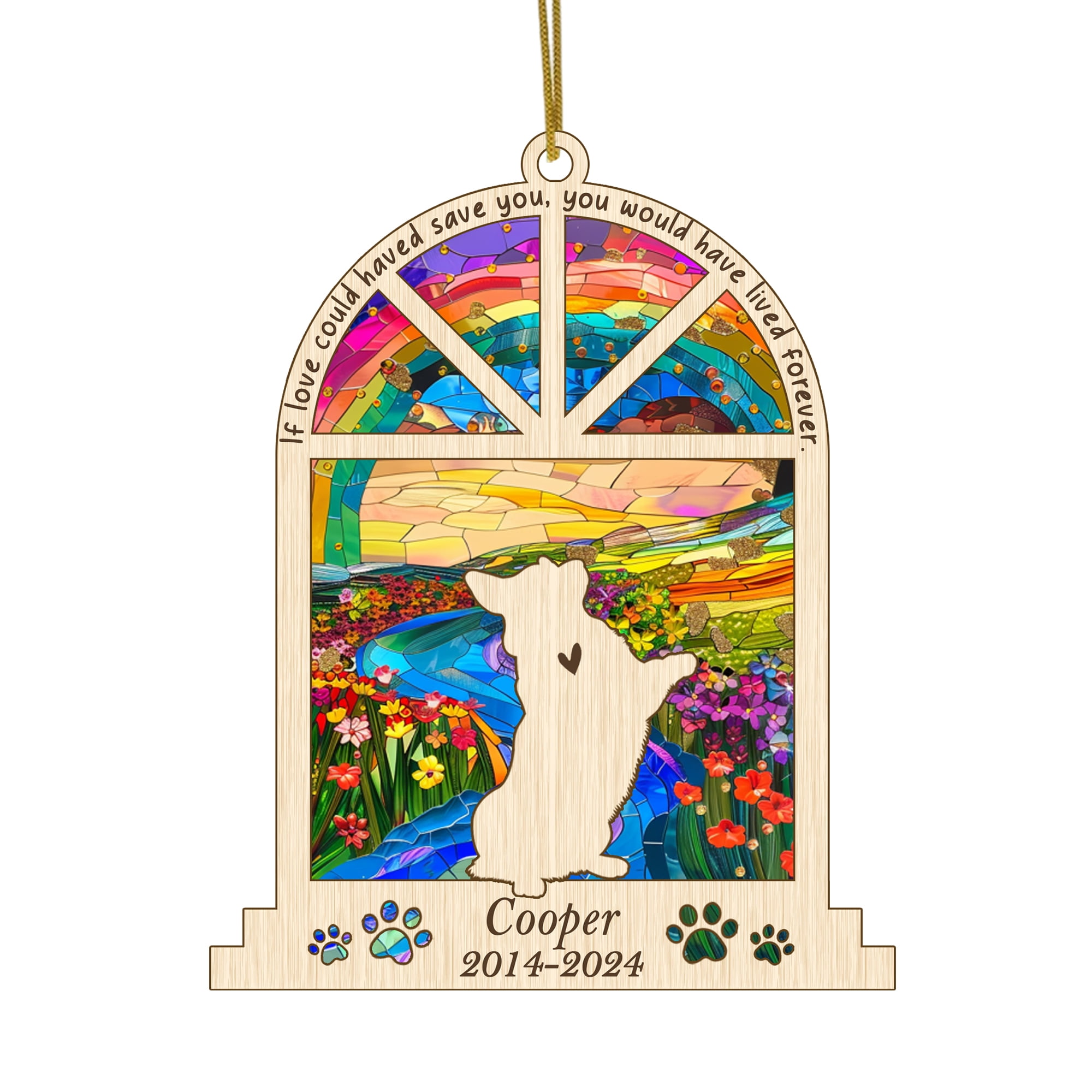 Personalize Corgi Dog Memorial Sun Catcher, Custom Dog Silhouette ...