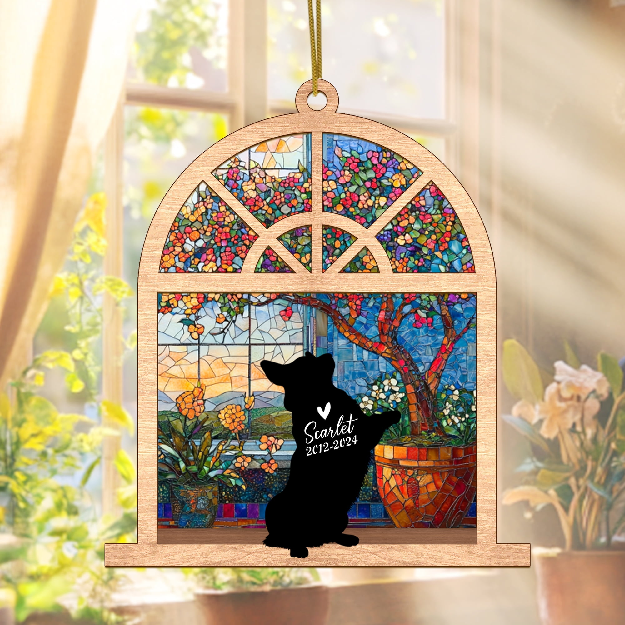 Personalize Corgi Dog Memorial Sun Catcher, Custom Dog Silhouette ...