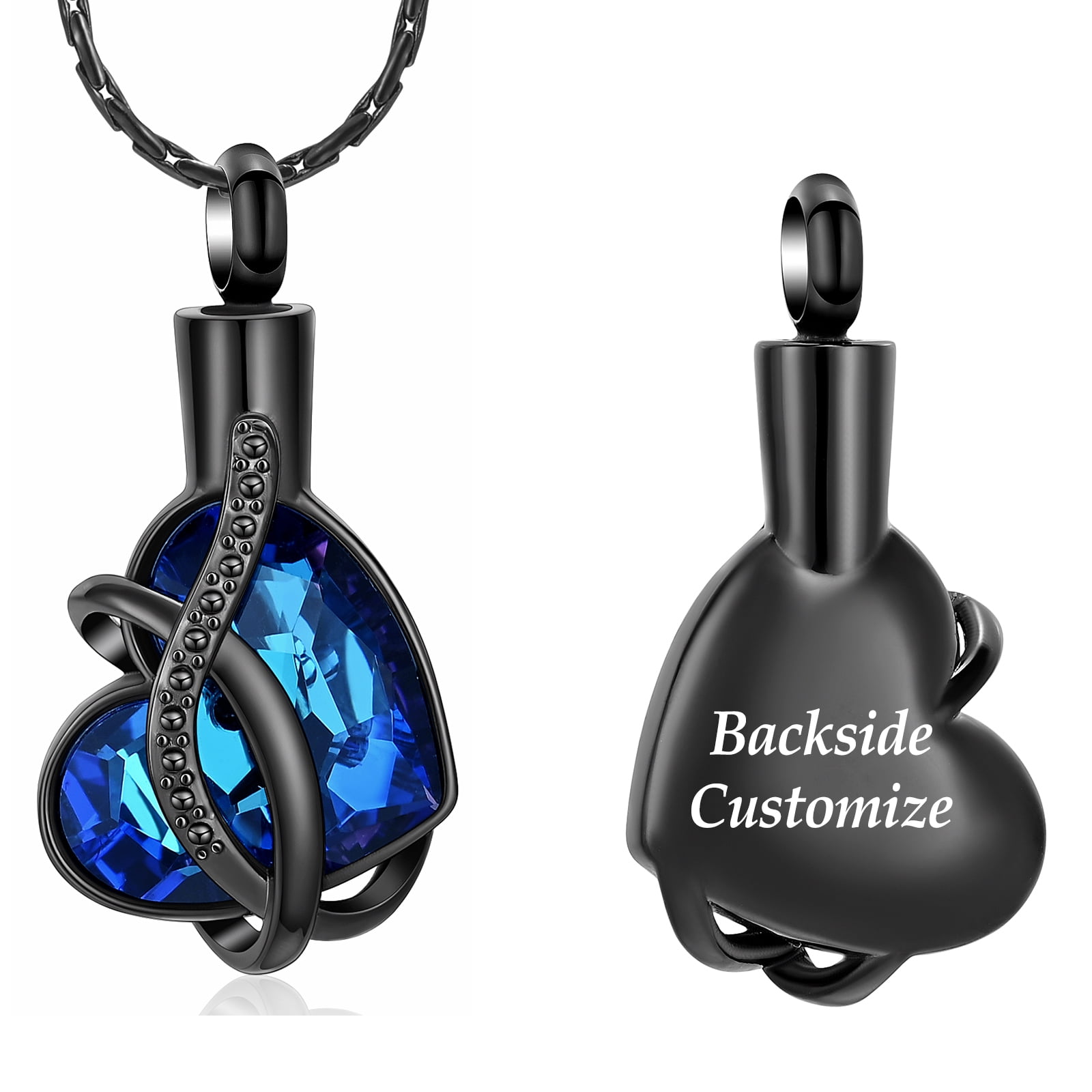 Personalize Crystal Heart Cremation Urn Pendant Necklace for Cremation ...