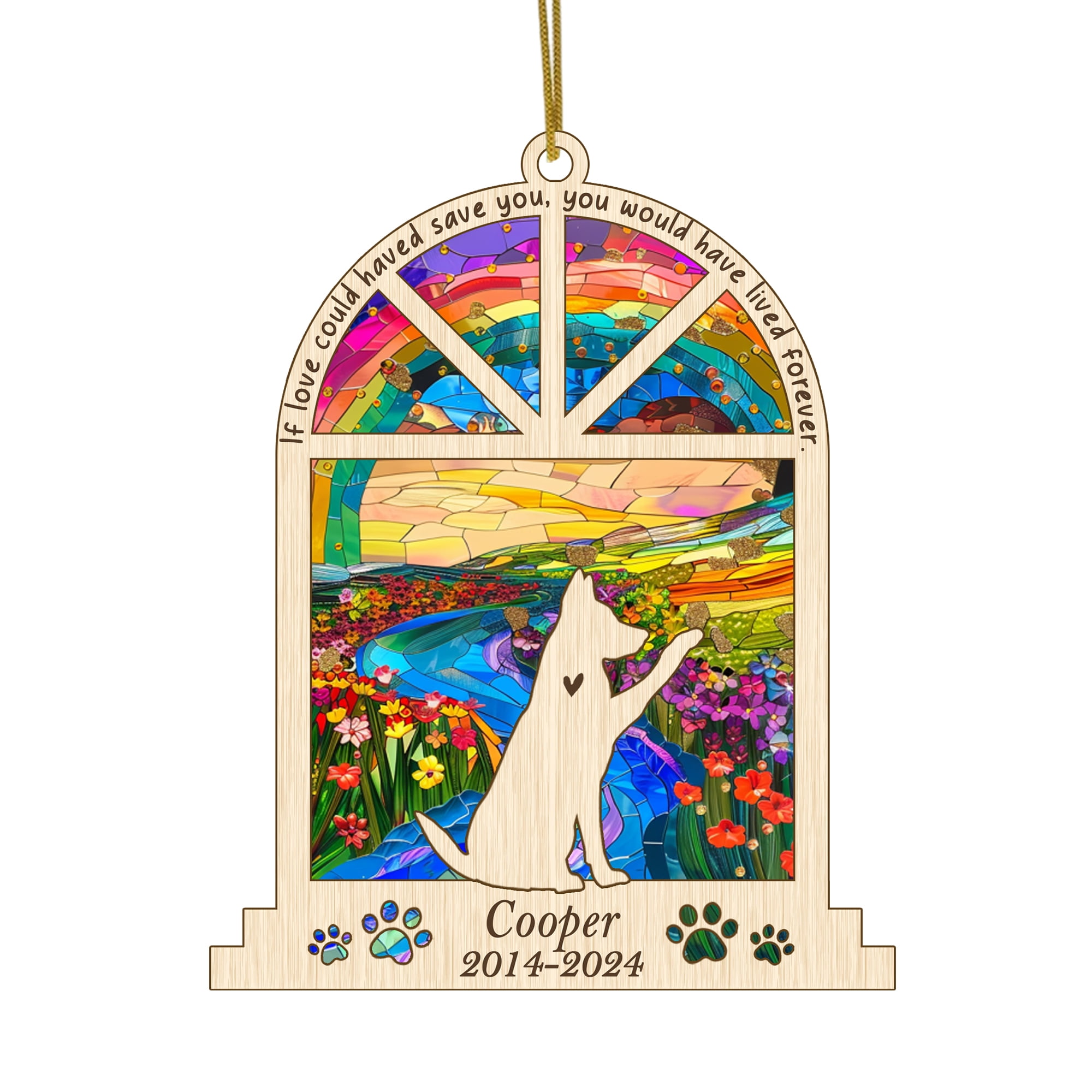 Personalize German Dog Memorial Sun Catcher, Custom Dog Silhouette ...