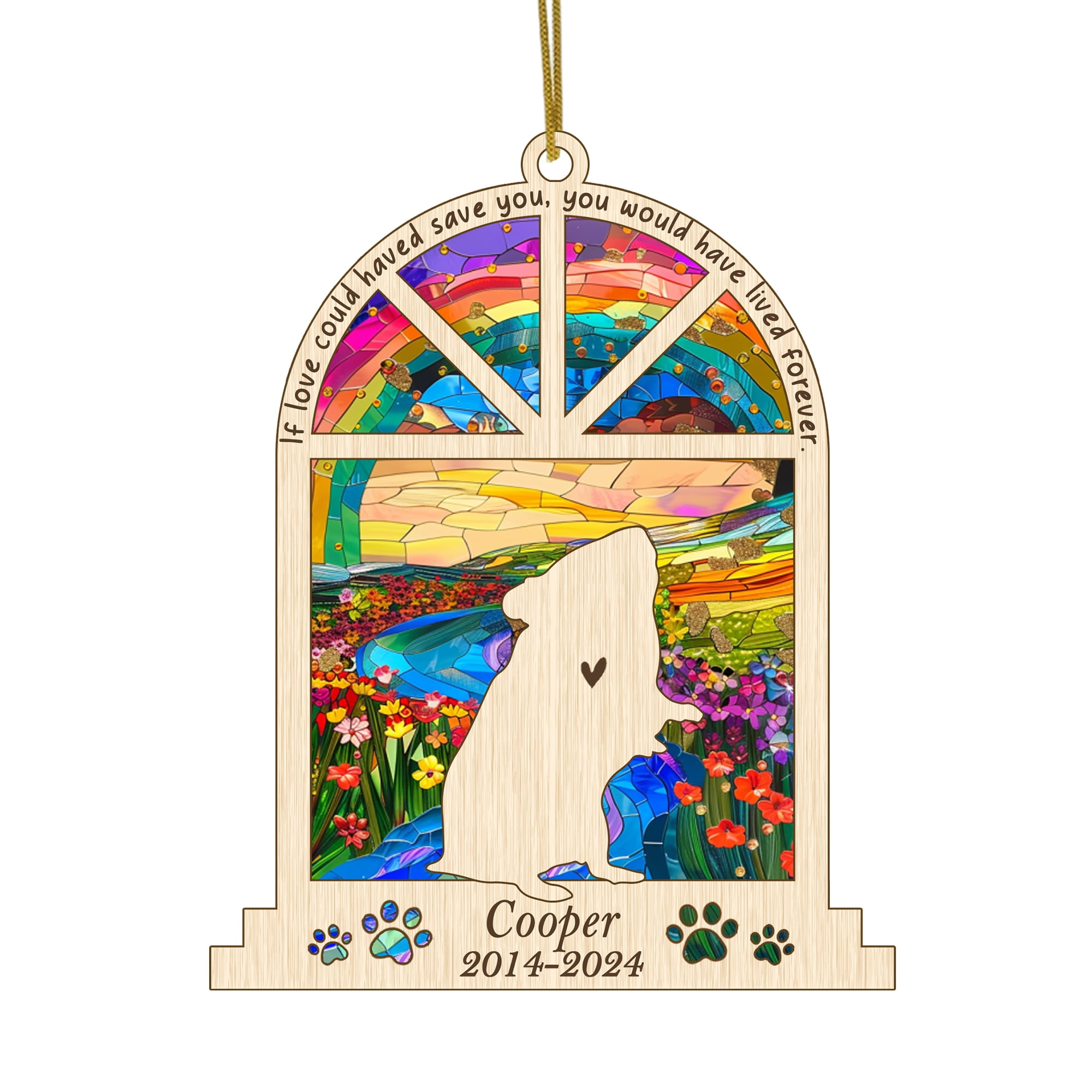 Personalize Hamster Dog Memorial Sun Catcher, Custom Dog Silhouette ...