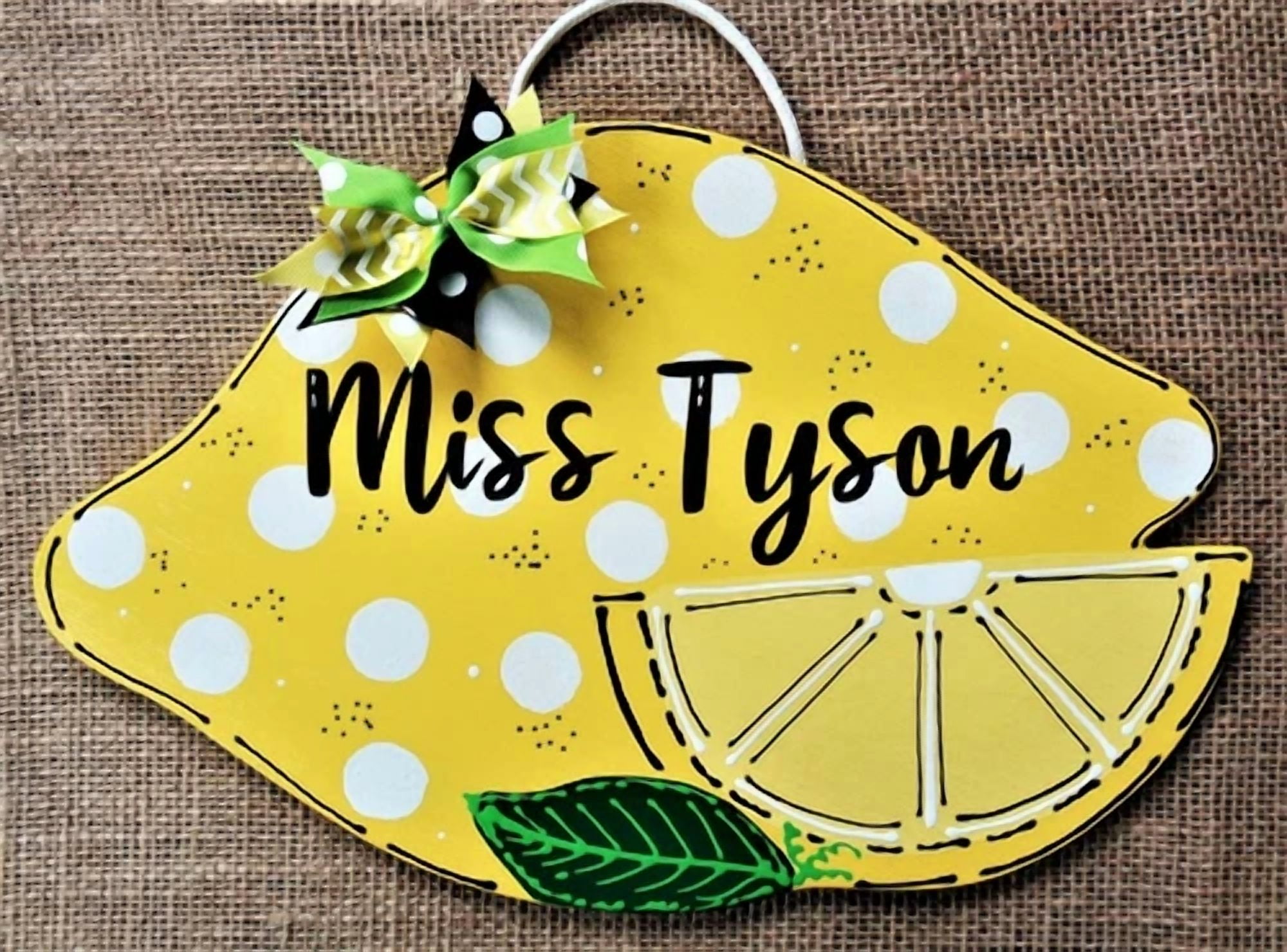 Personalize Lemon Teacher Sign Plaque School Class Classroom Wall Door ...