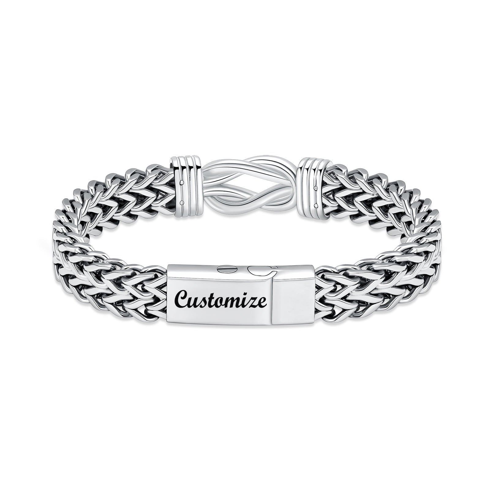 Personalize Men's Stainless Steel Cuban Chain Link Bracelet Magnetic ...