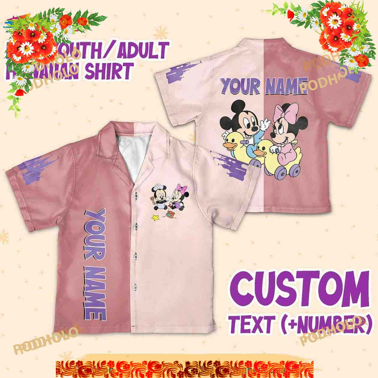 Personalize Name Disney Baby Mikey Minnie Castle Heather Mauve, Mikey ...
