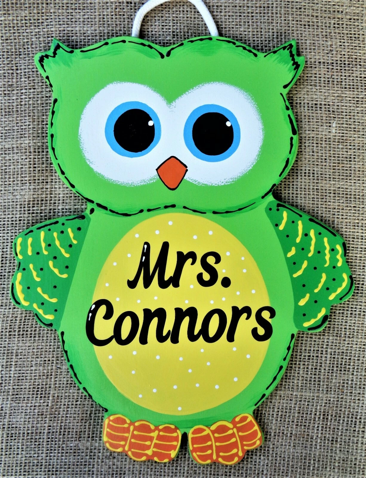 Personalize Owl Teacher Sign Wall Art Door Plaque Hanger School ...