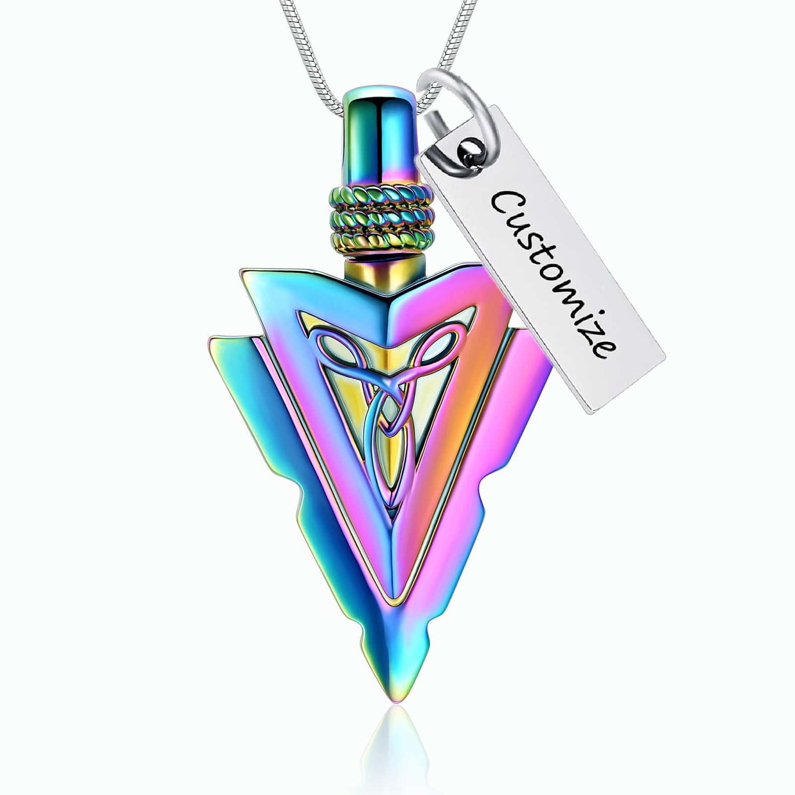 Personalize Stainless Steel Arrow Head Locket Urn Pendant Memory ...
