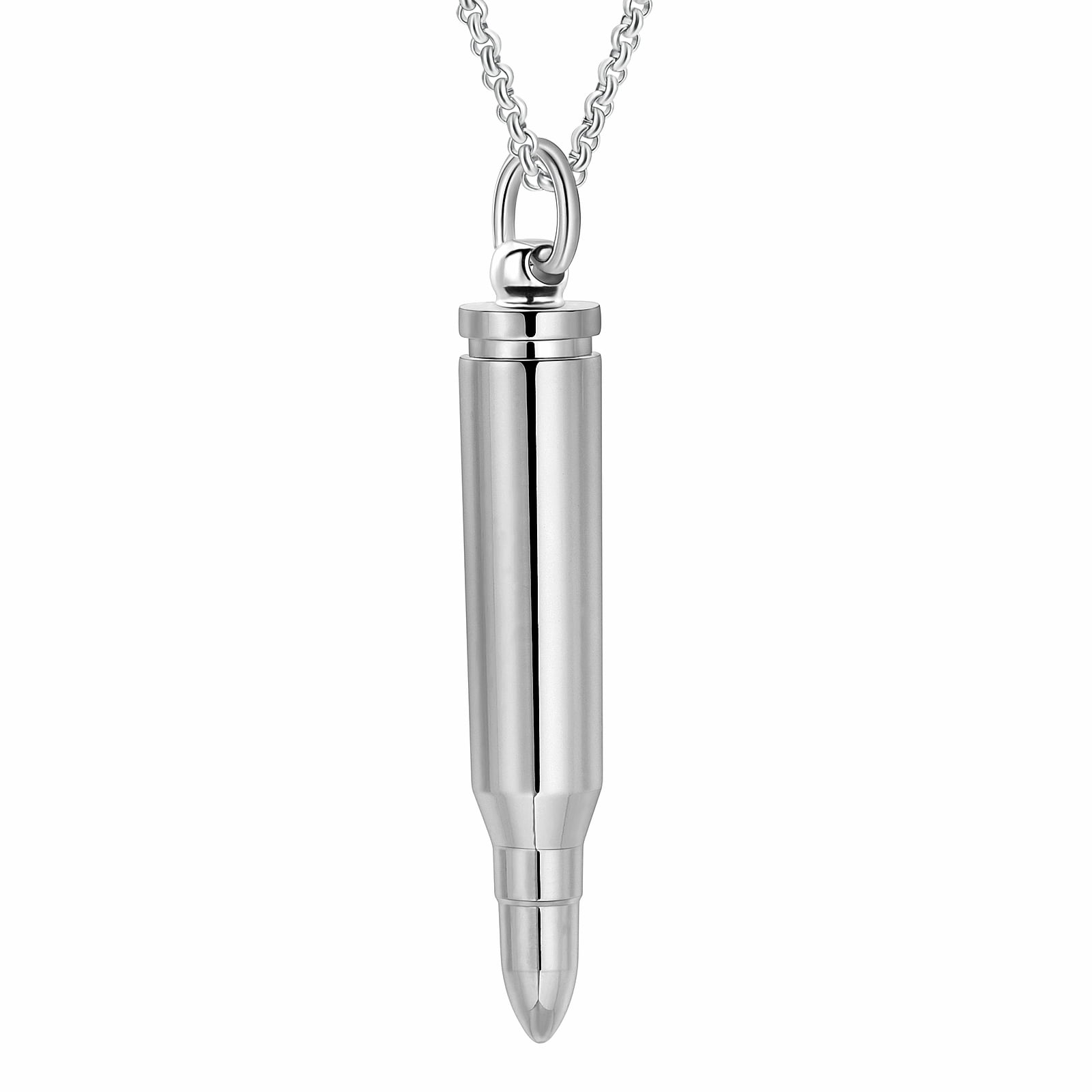 Personalize Stainless Steel Bullet Hollow Urn Pendant Necklace for ...