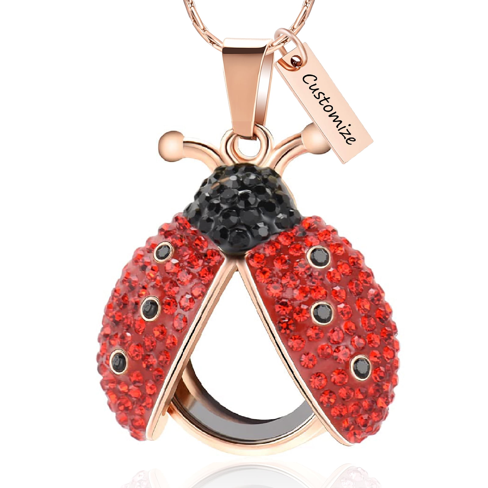 Personalize Stainless Steel Glass Beatle Cremation Urn Pendent for ...