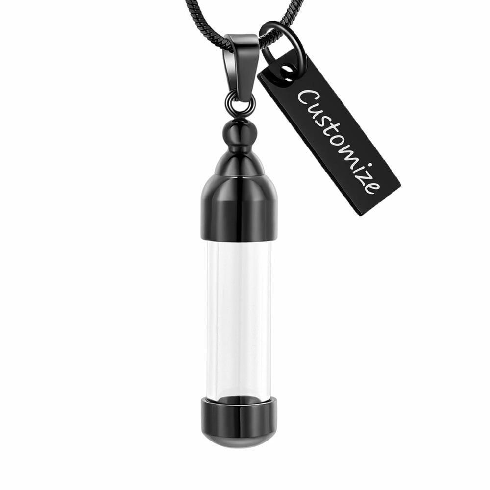 Personalize Stainless Steel Glass Bottle Cremation Urn Pendent for ...