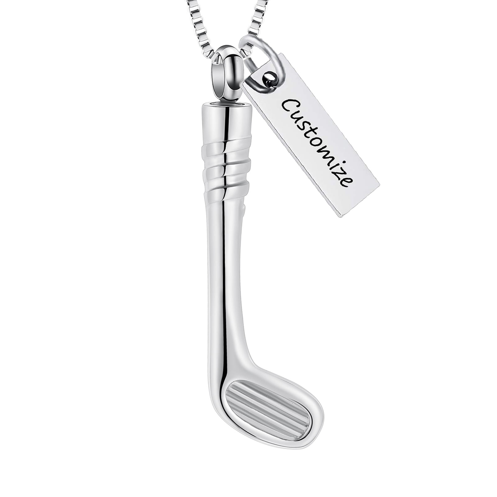 Personalize Stainless Steel Golf Club Pendant Urn Necklace for ...