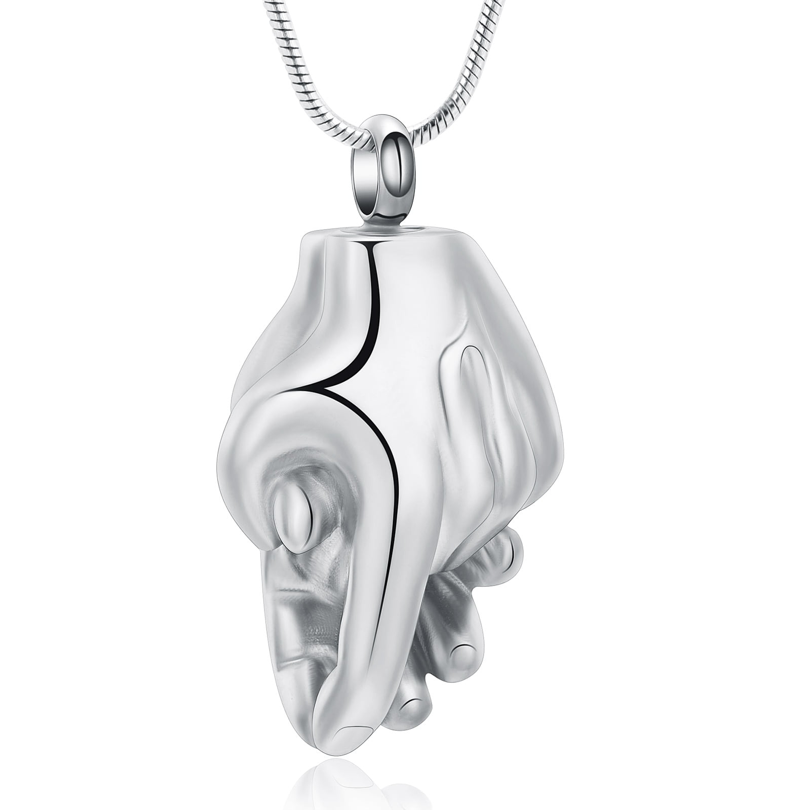 Personalize Stainless Steel Hands Cremation Urn Pendant Memory Necklace ...