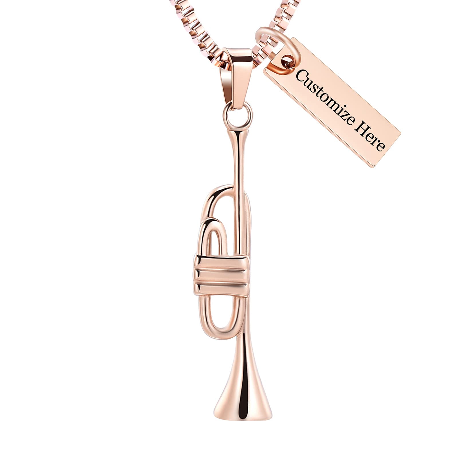 Personalize Stainless Steel Musical Instrument Trombone Pendant ...