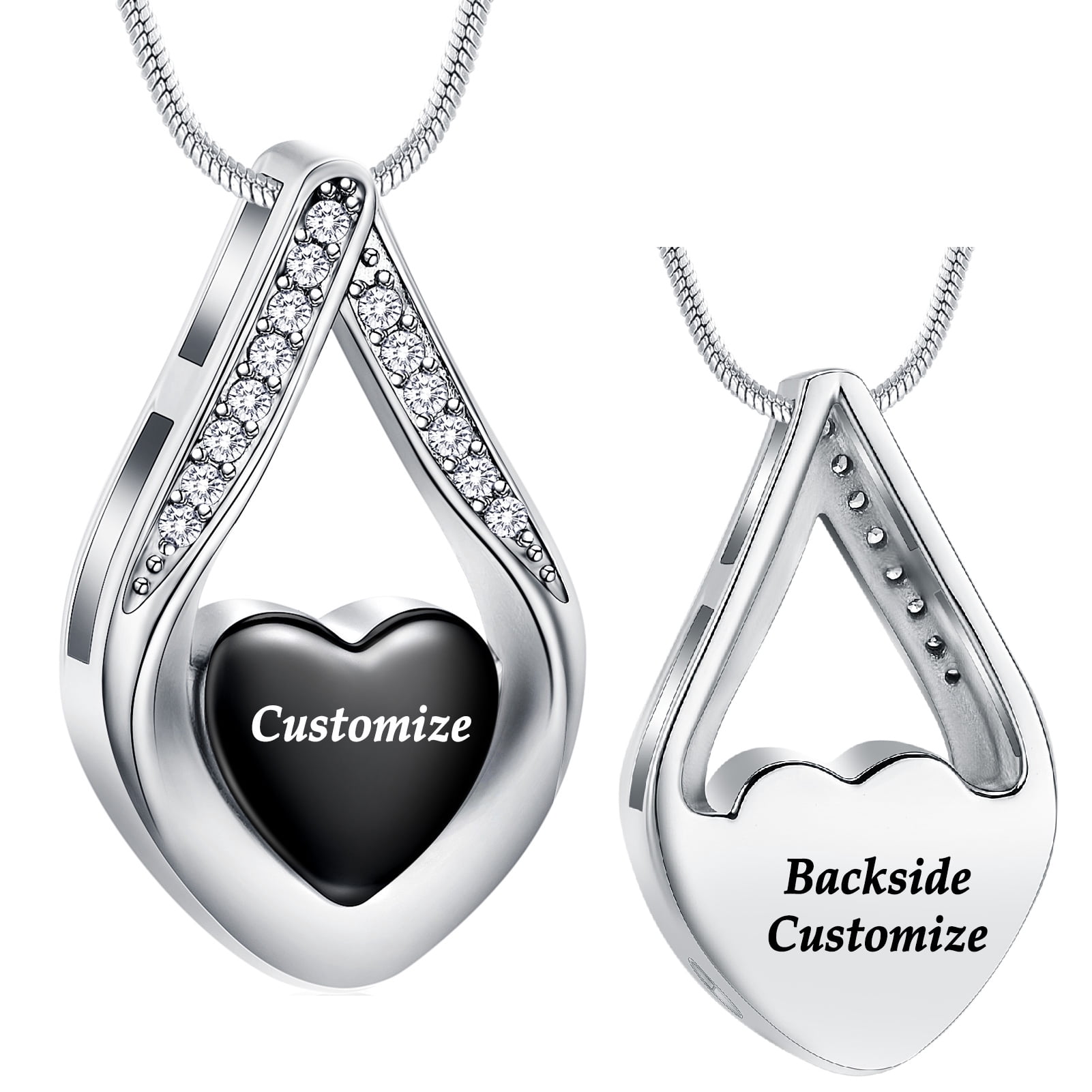 Personalize Stainless Steel Teardrop Cremation Urn Pendent for Ashes ...