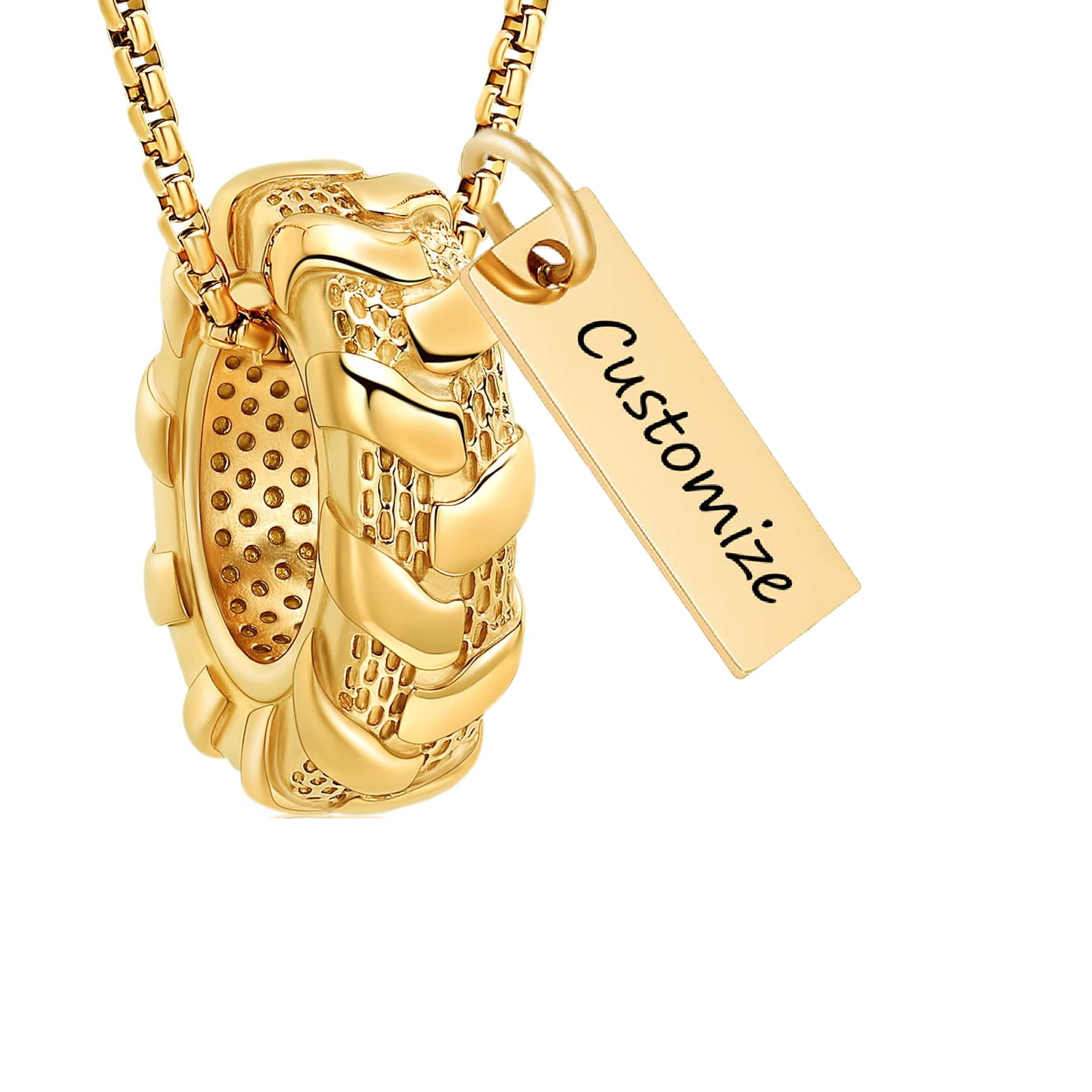 Personalize Stainless Steel Tyre Pendant Necklace Urns for Cremation ...