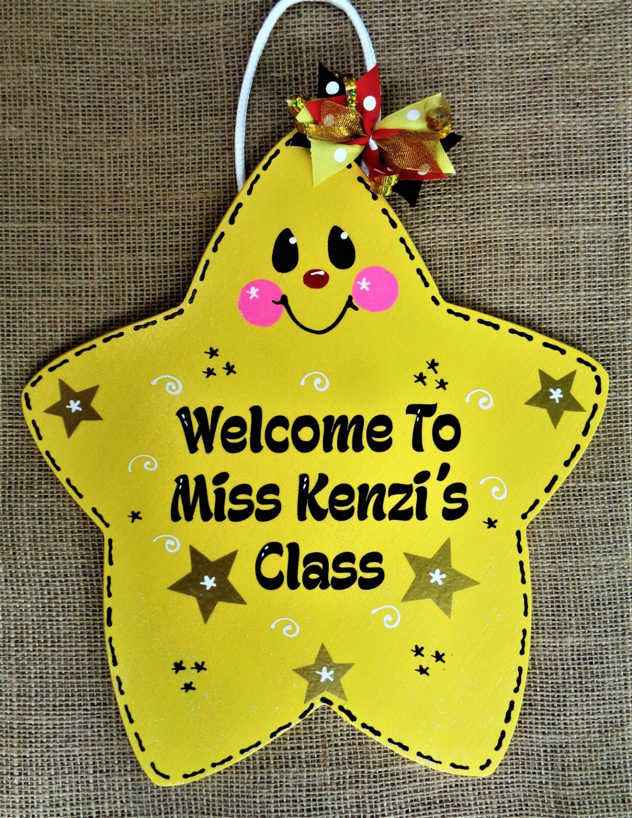 Personalize Star Teacher Sign Wall Art Door Plaque School Class ...