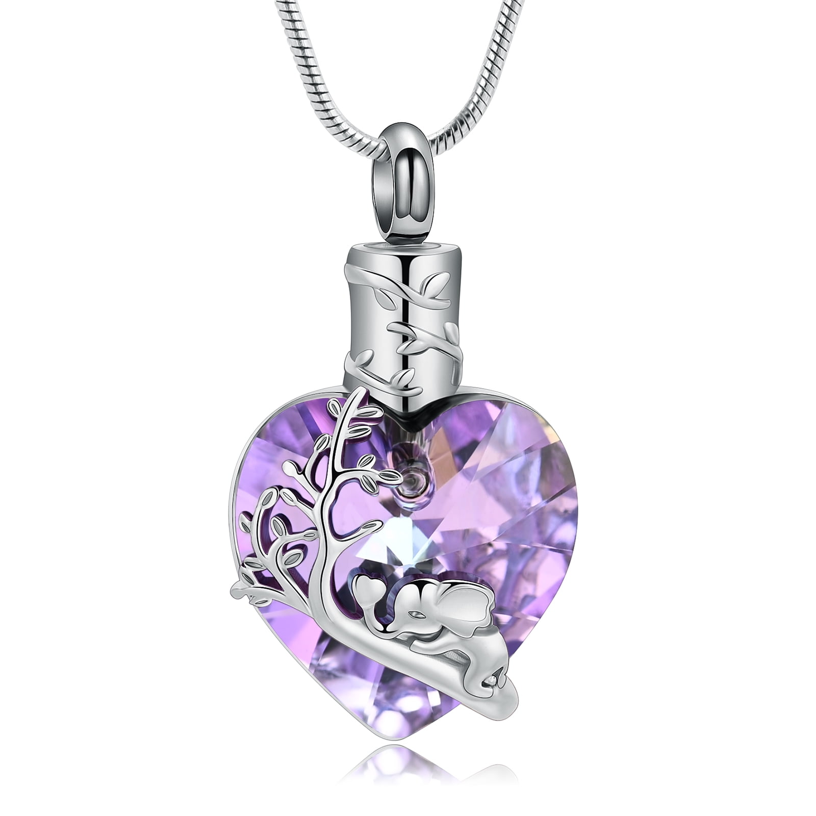 Personalize Tree of Life Elephant Birthstone Heart Urn Pendant Memory ...