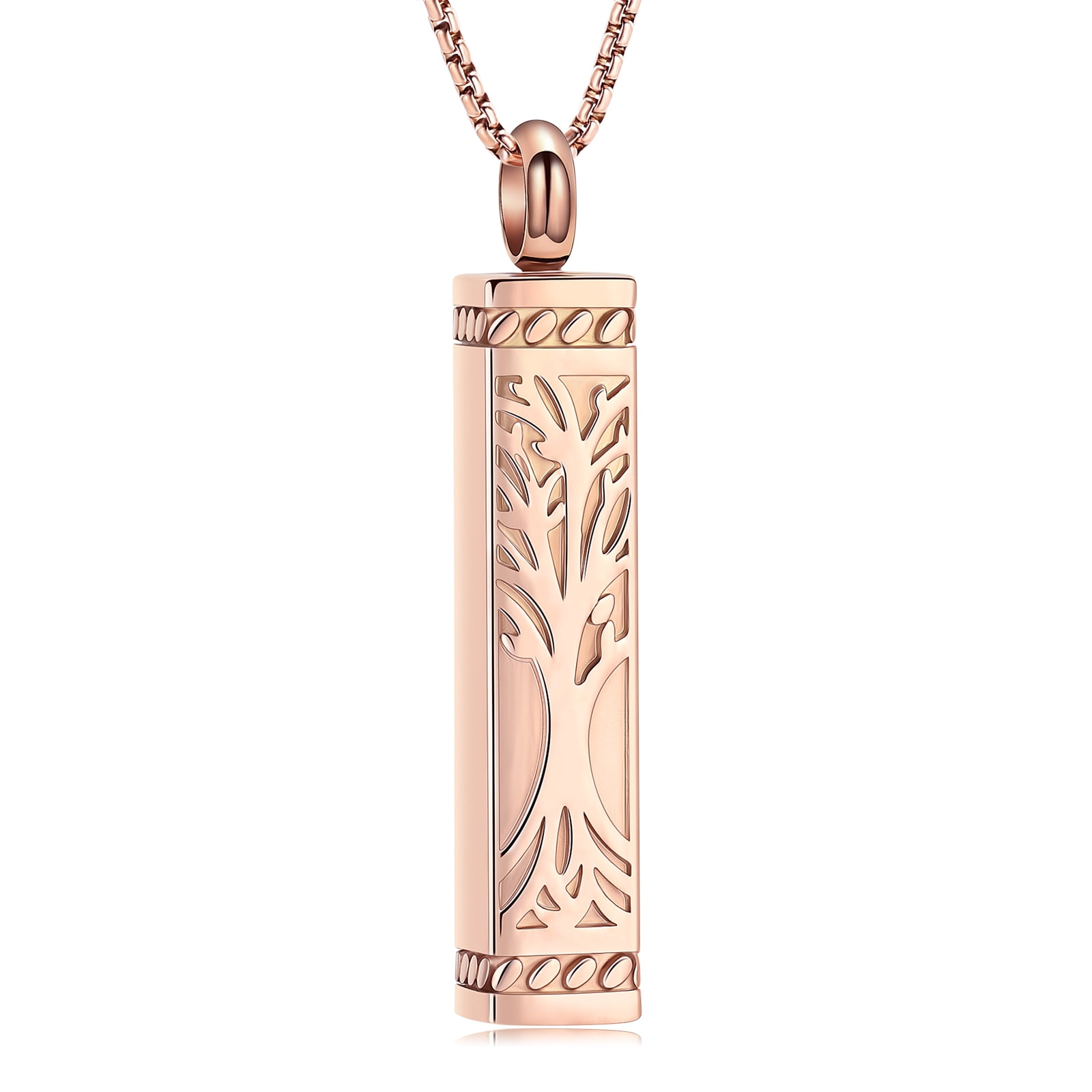 Personalize Tree of Life Long Bar Urn Pendant with Chain Memory ...