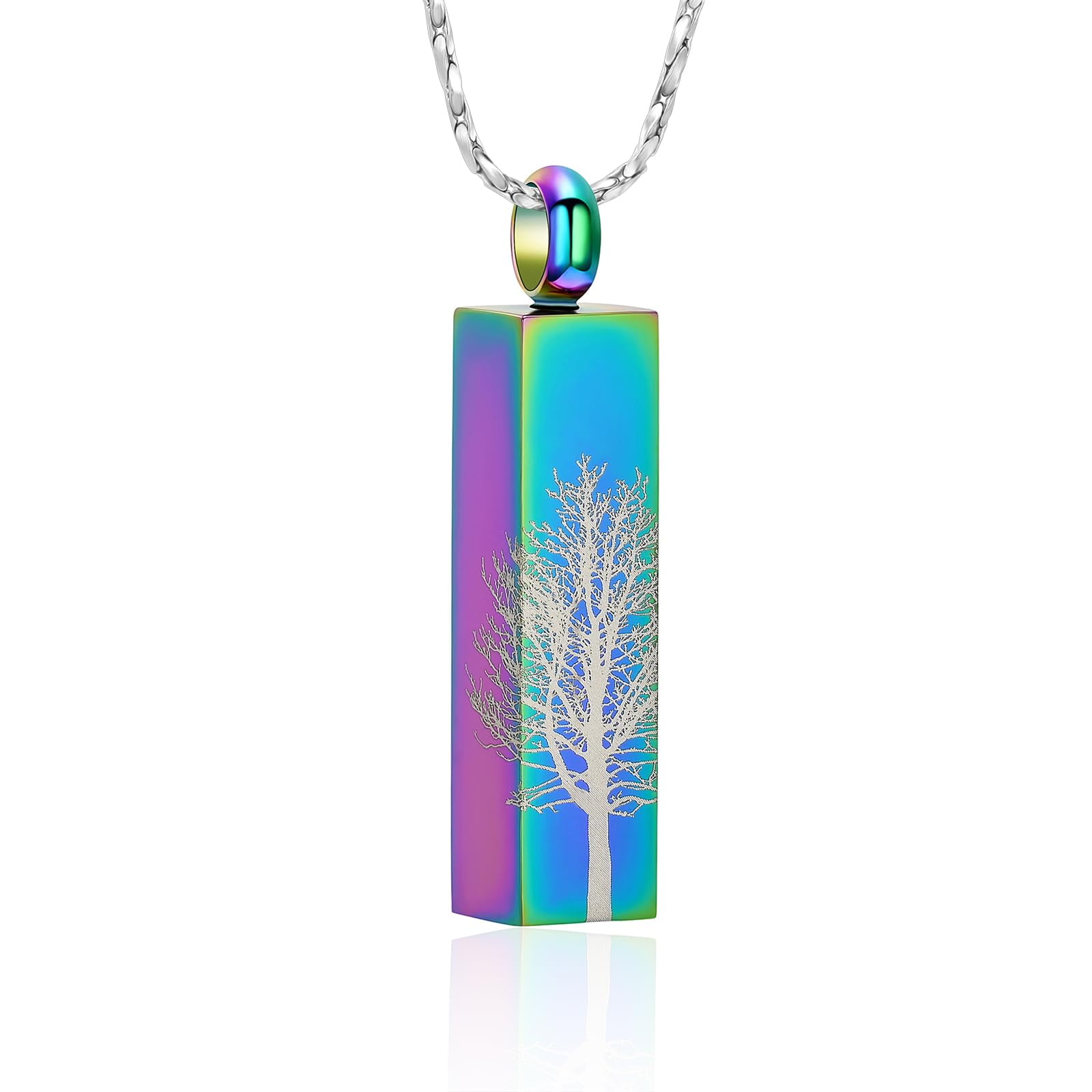 Personalize Tree of Life Print Long Bar Urn Pendant Memory Necklace for ...