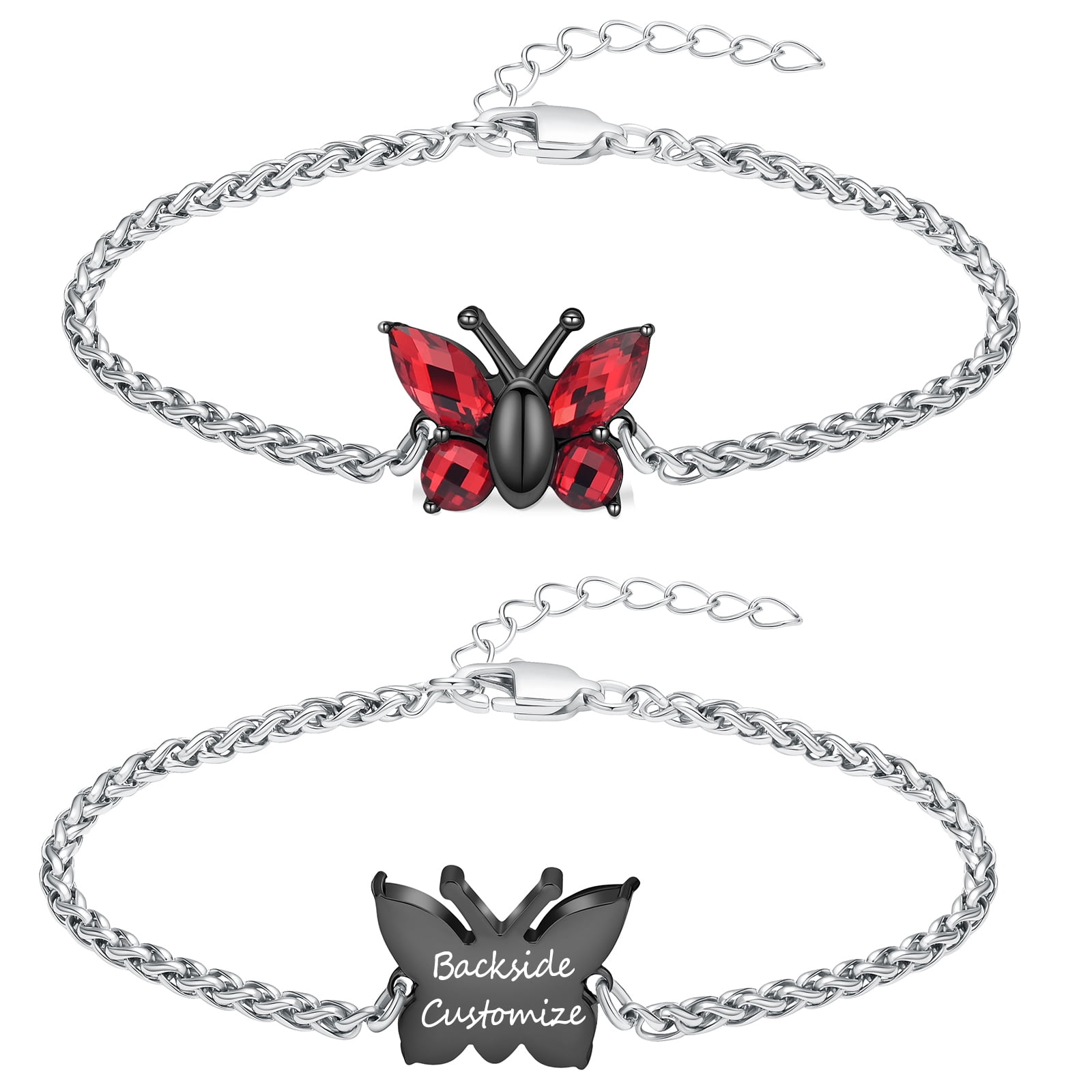 Personalize Women Men 20-23cm Adjustable Crystal Butterfly Urn Locket ...
