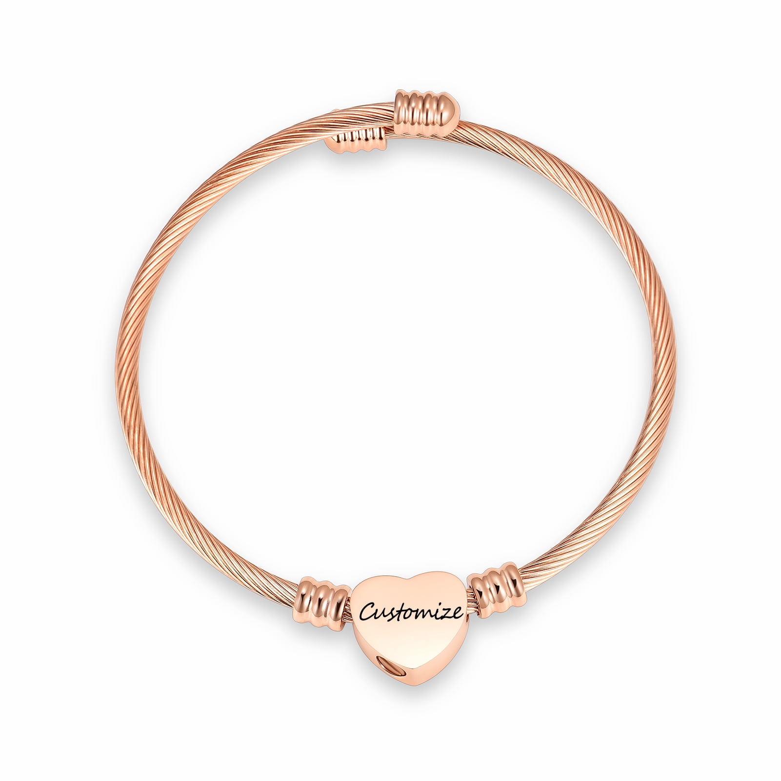 Personalize Women Men Heart Urn Locket Bangle Funeral Urn Bracelet for ...
