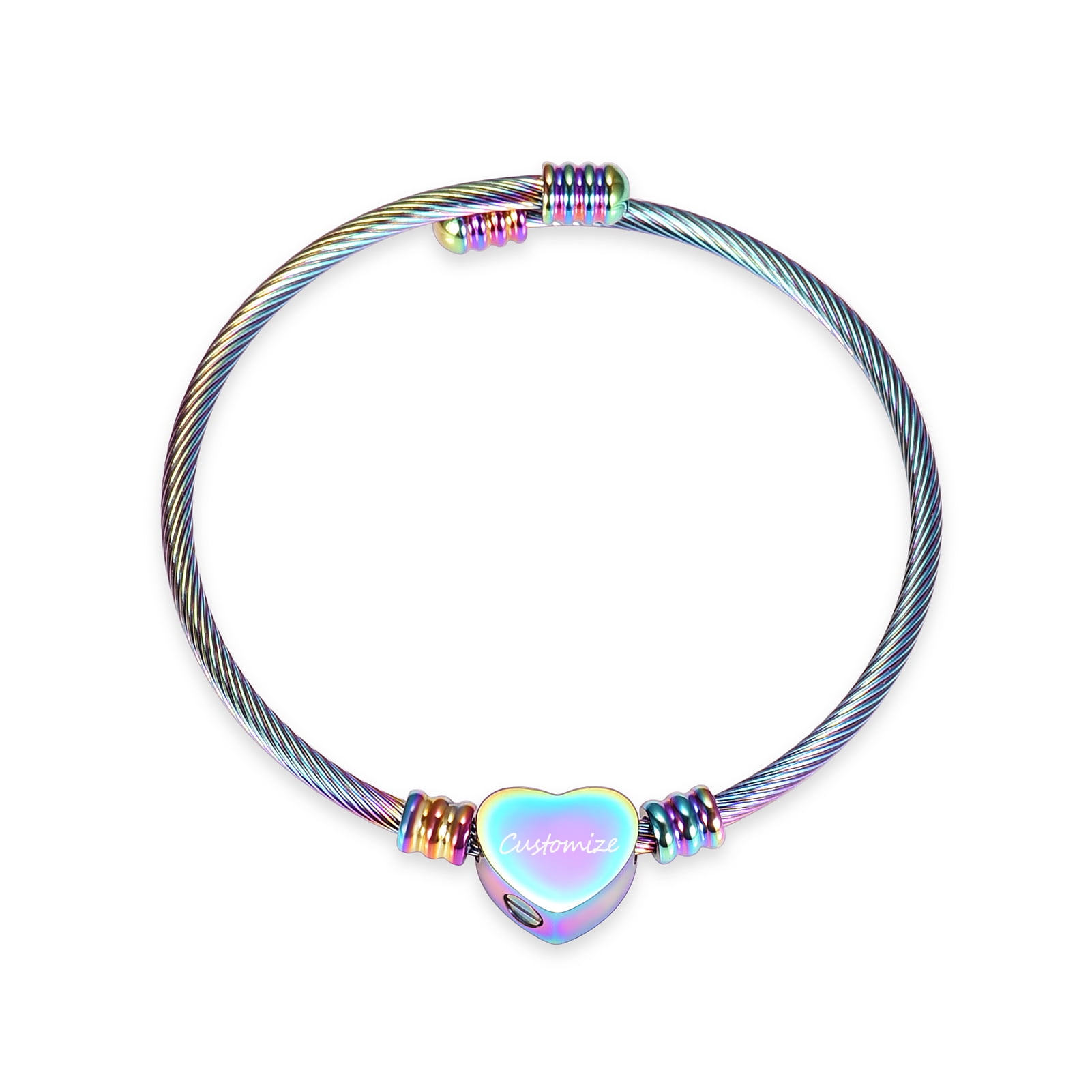 Personalize Women Men Heart Urn Locket Bangle Funeral Urn Bracelet for ...