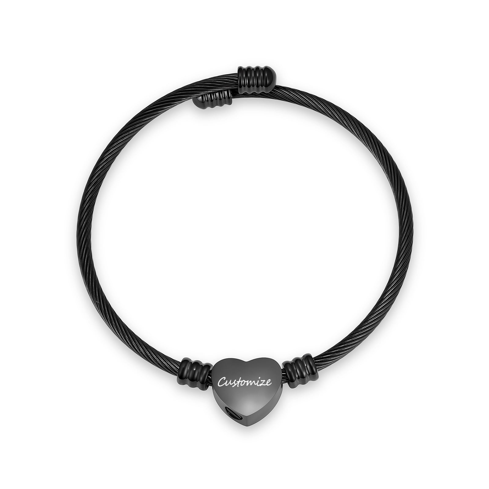 Personalize Women Men Heart Urn Locket Bangle Funeral Urn Bracelet for ...
