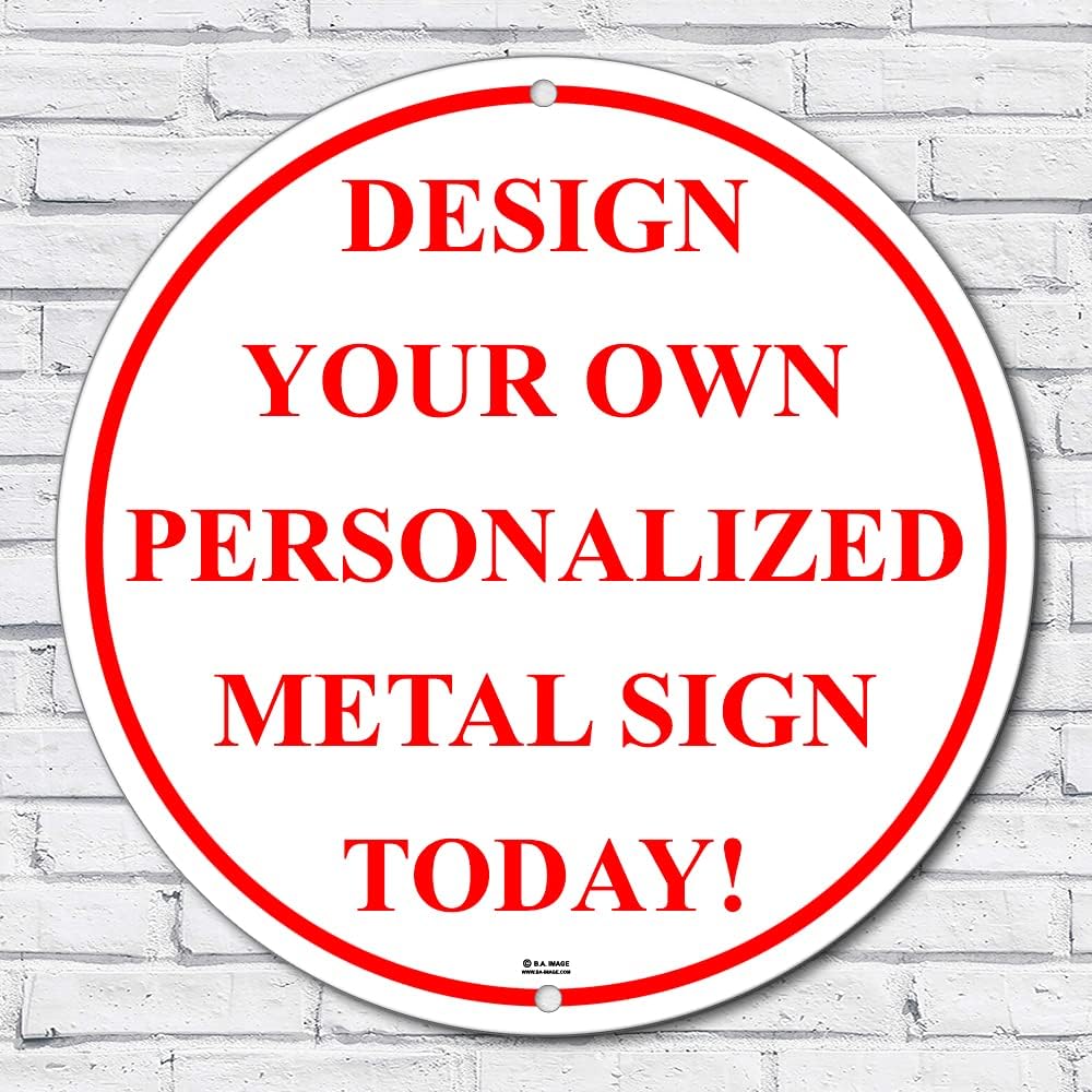 Personalized 007 Metal Sign With Your Name! (12" w/Red, Round ...