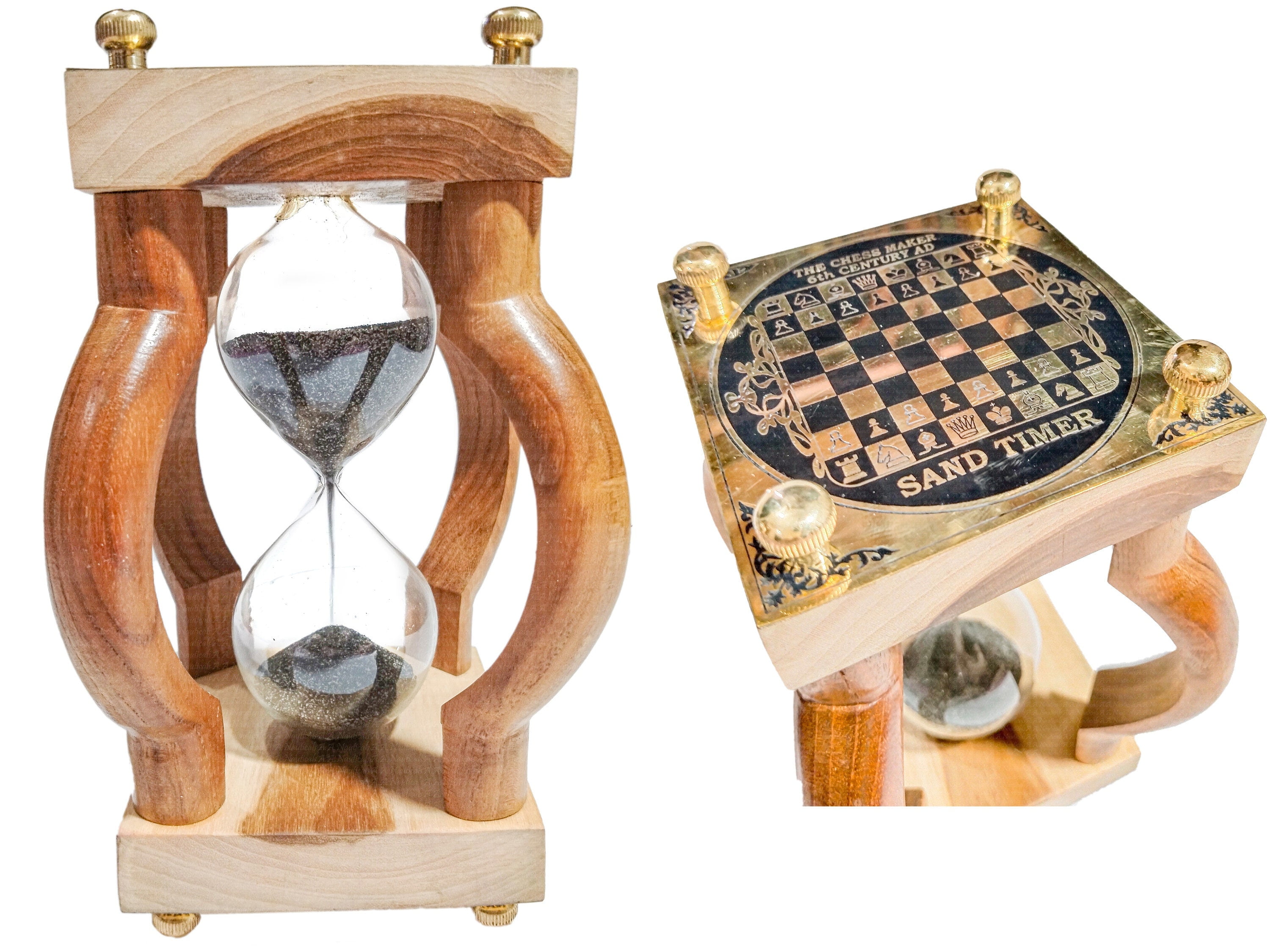 Personalized 10 Min Wooden Sand Timer Hourglass Timer with Chess-Square ...