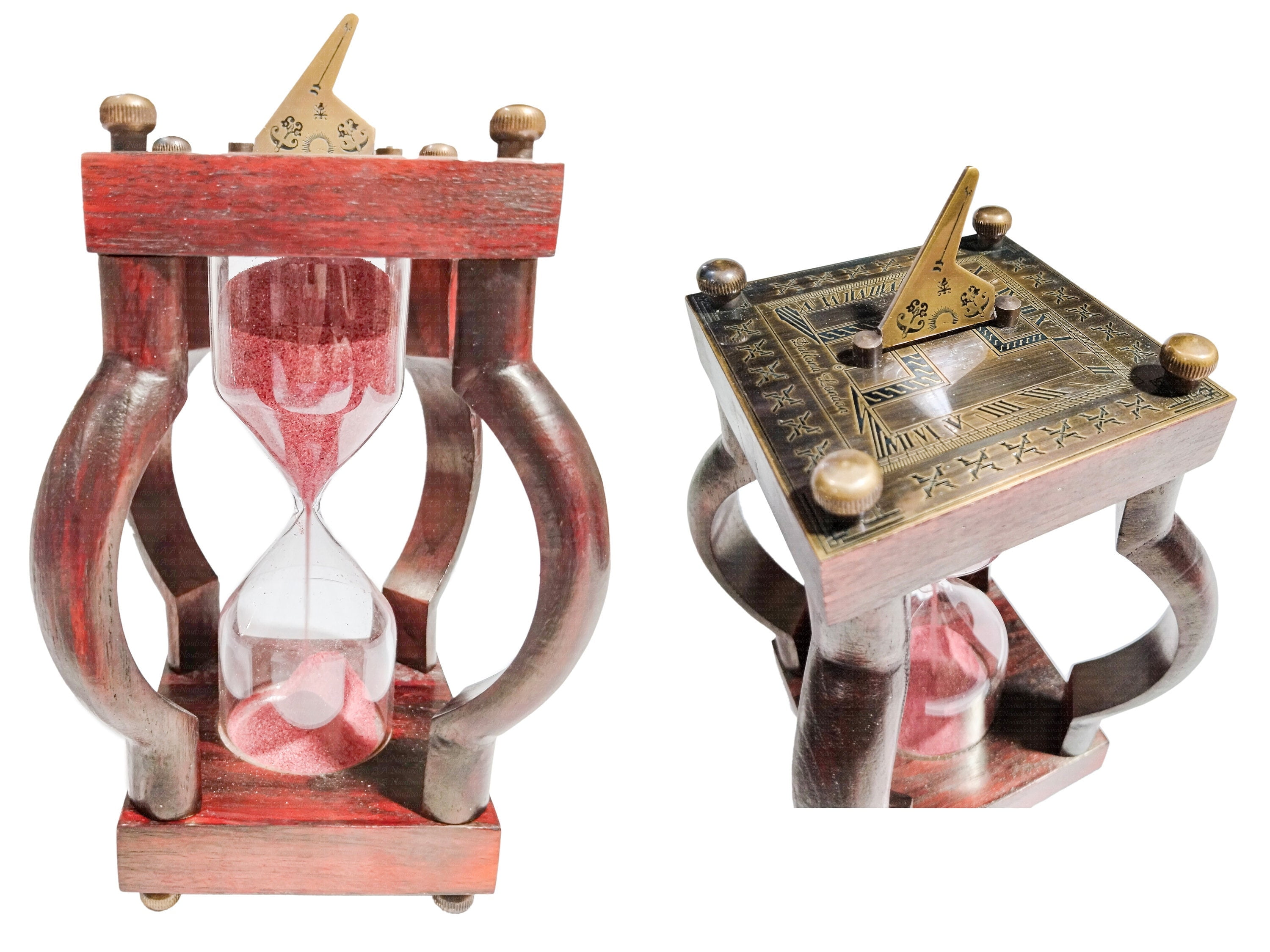 Personalized 10 Min Wooden Sand Timer Hourglass Timer with Sundial ...