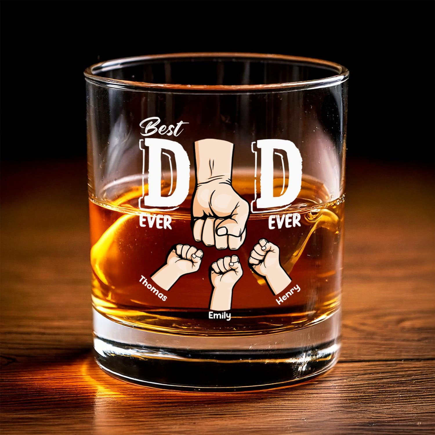 Personalized 11 Oz Whiskey Glass - Unique Gift for Dad, Grandpa, Husband, or Papa on Father's ...