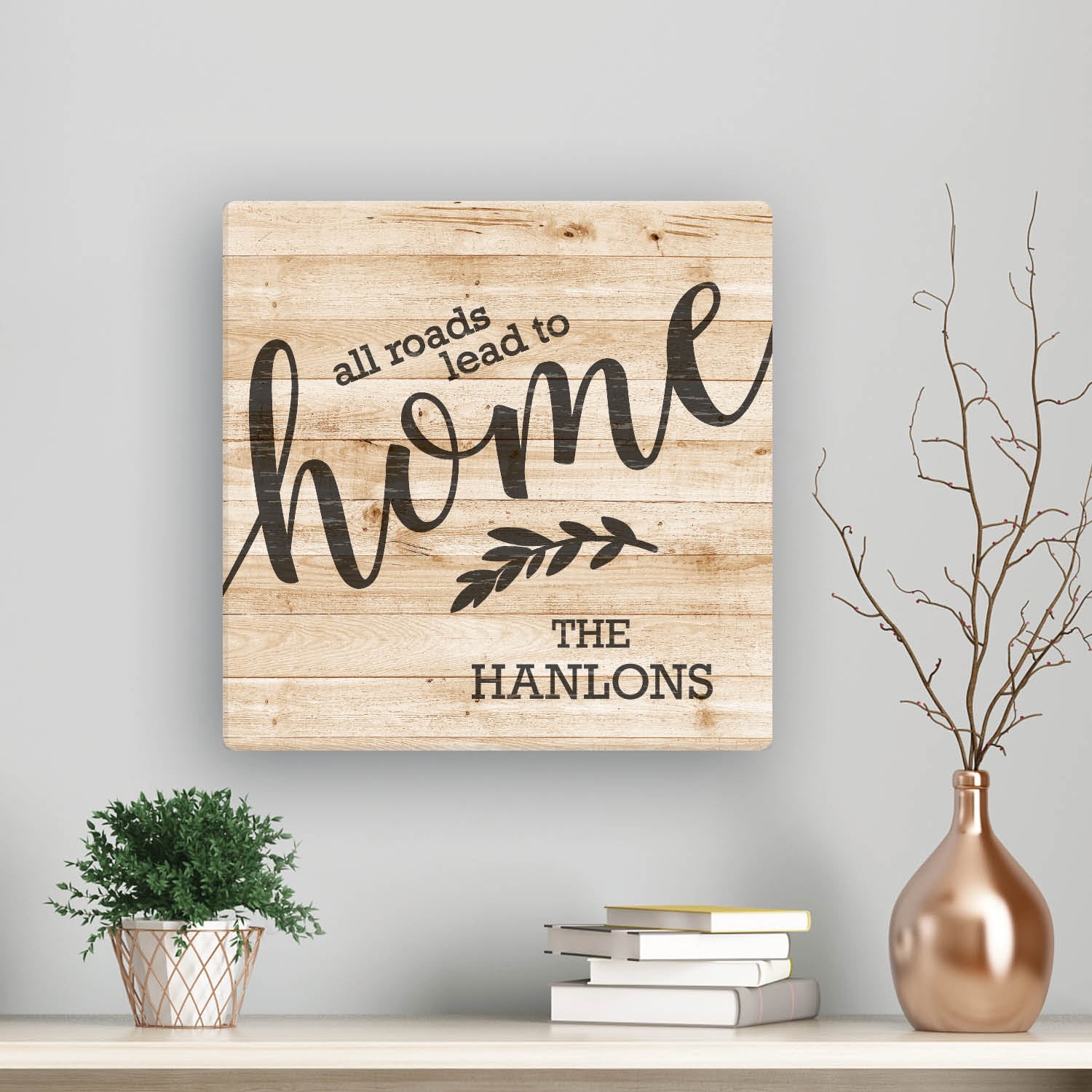 Personalized 16x16 Canvas - All Roads Lead To Home - Walmart.com