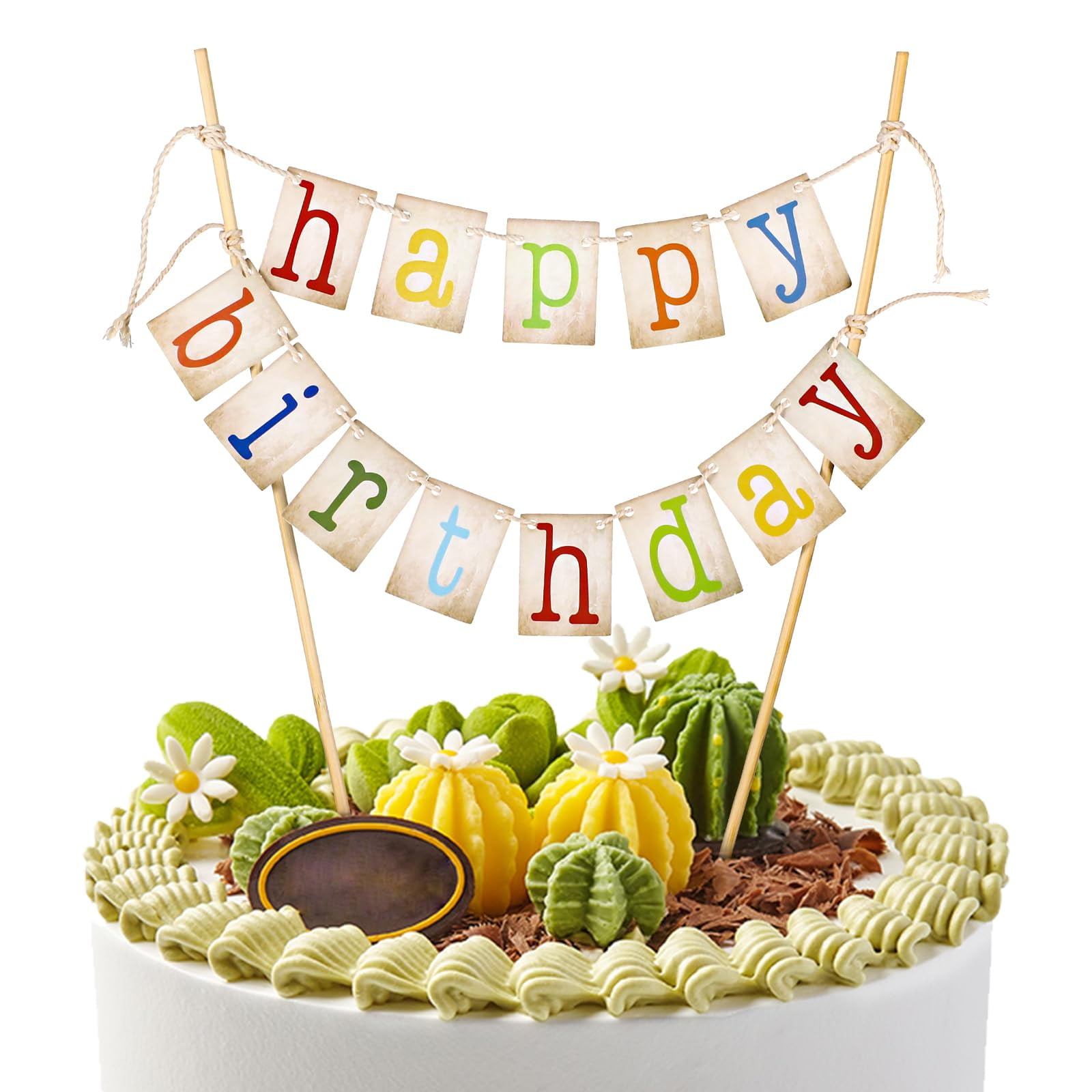 Personalized 1st Birthday Rainbow Banner Cake BSL1 Topper & Bunting ...