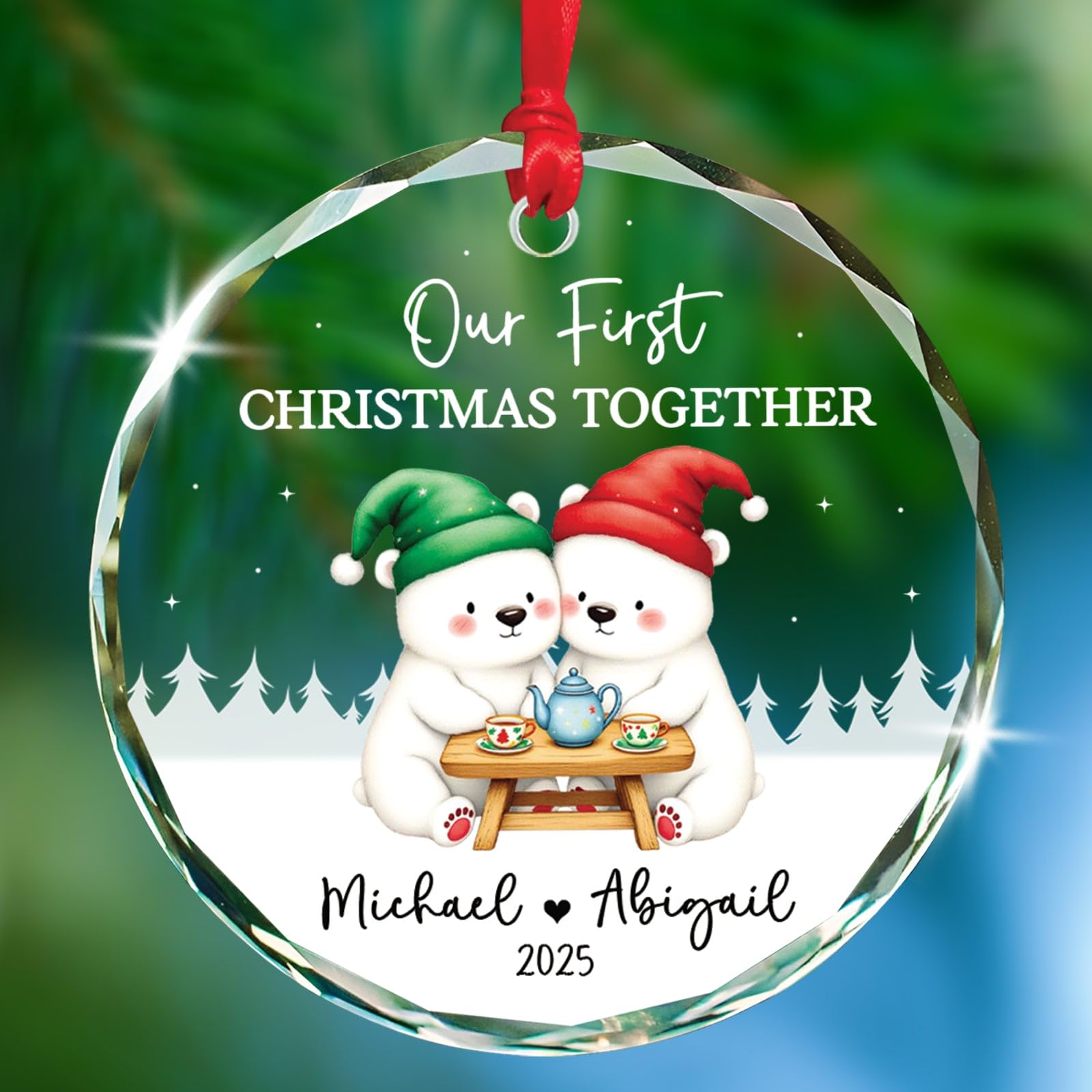 Personalized Our 1st Christmas Together Glass Ornament 2025, Couple ...