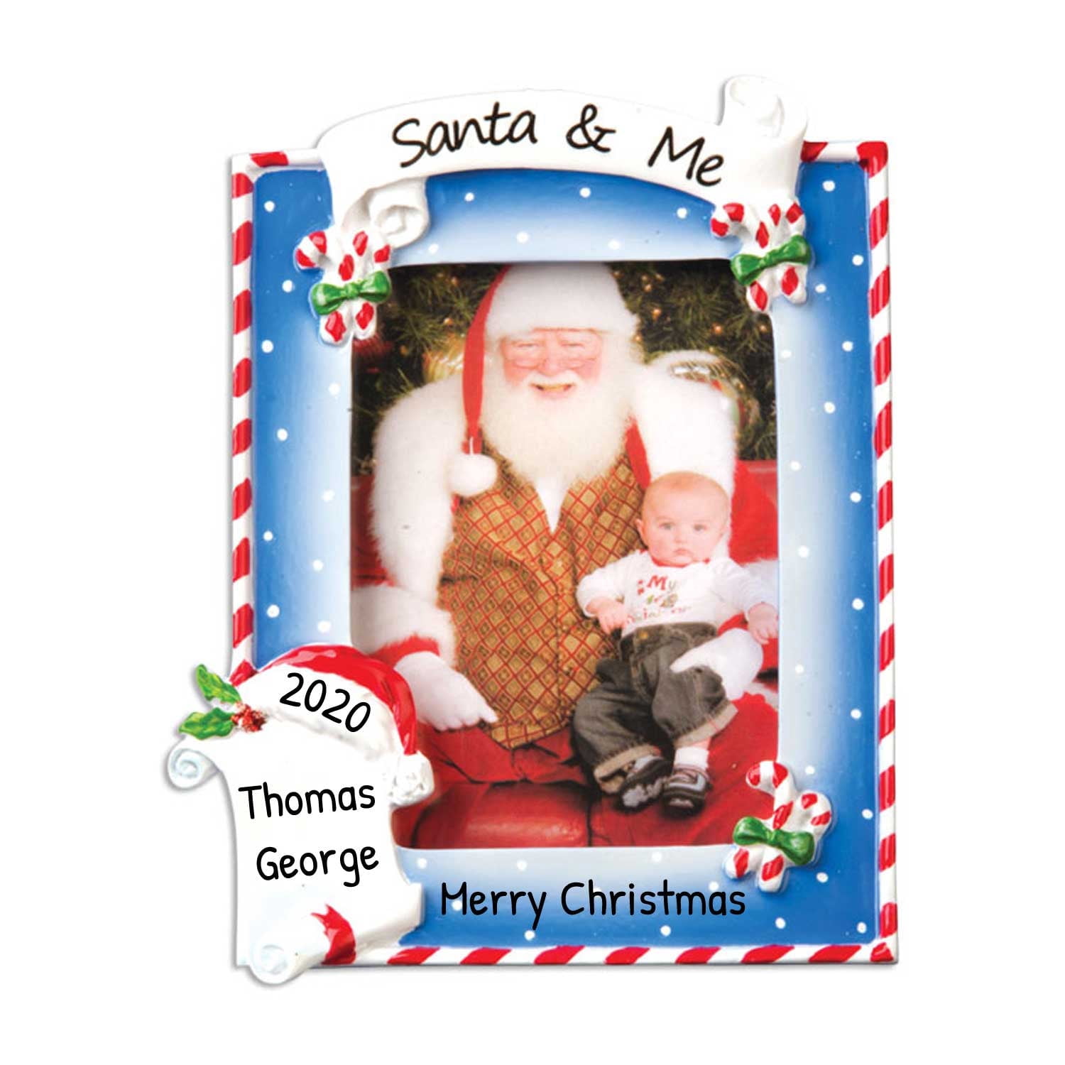 Personalized 2024 Santa Photo Frame Ornament - Santa Claus Ornaments ...