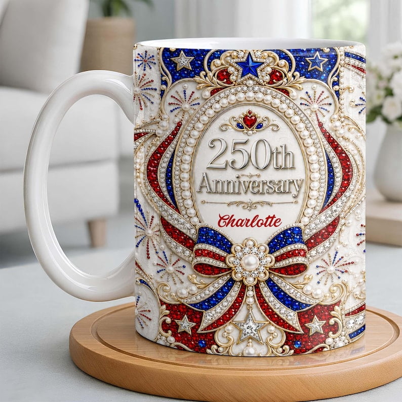 Personalized 250th Anniversary 3D Effect Mug, Gift For Patriots and USA ...